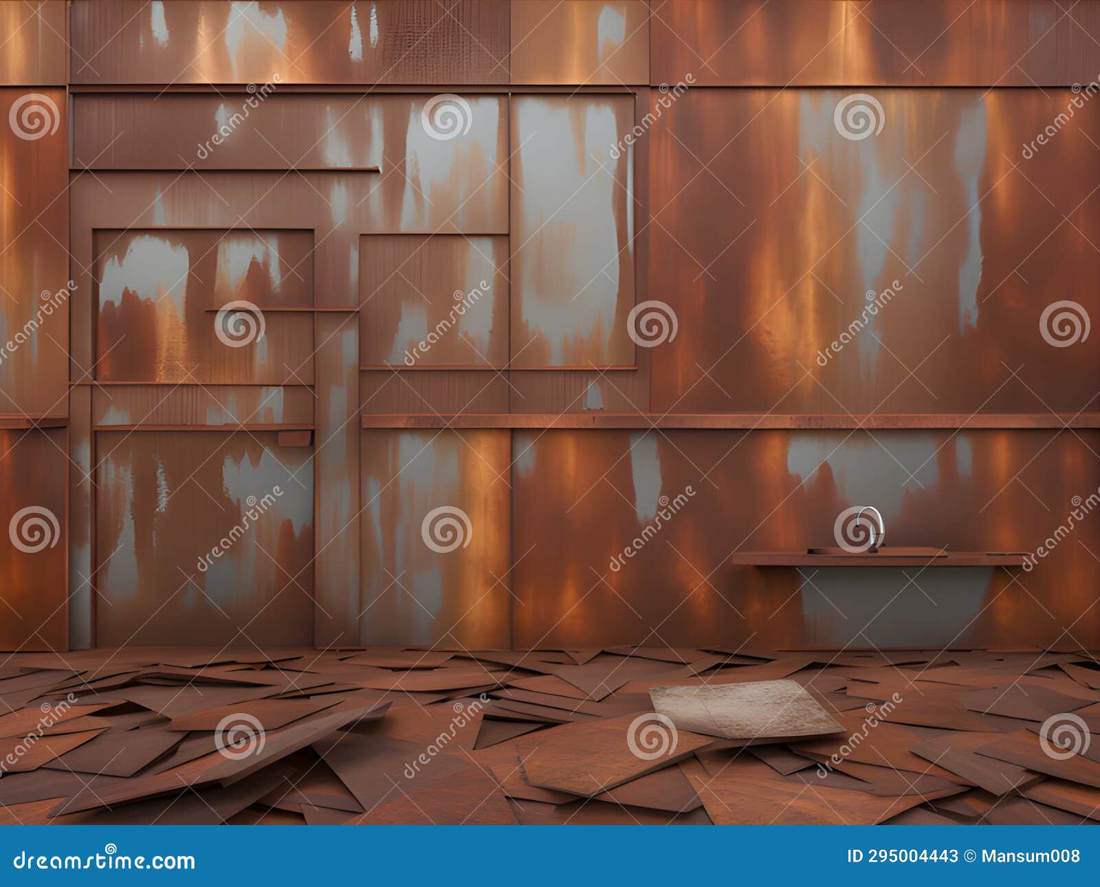 Old Interior Design of a Rusty Room Stock Illustration - Illustration ...