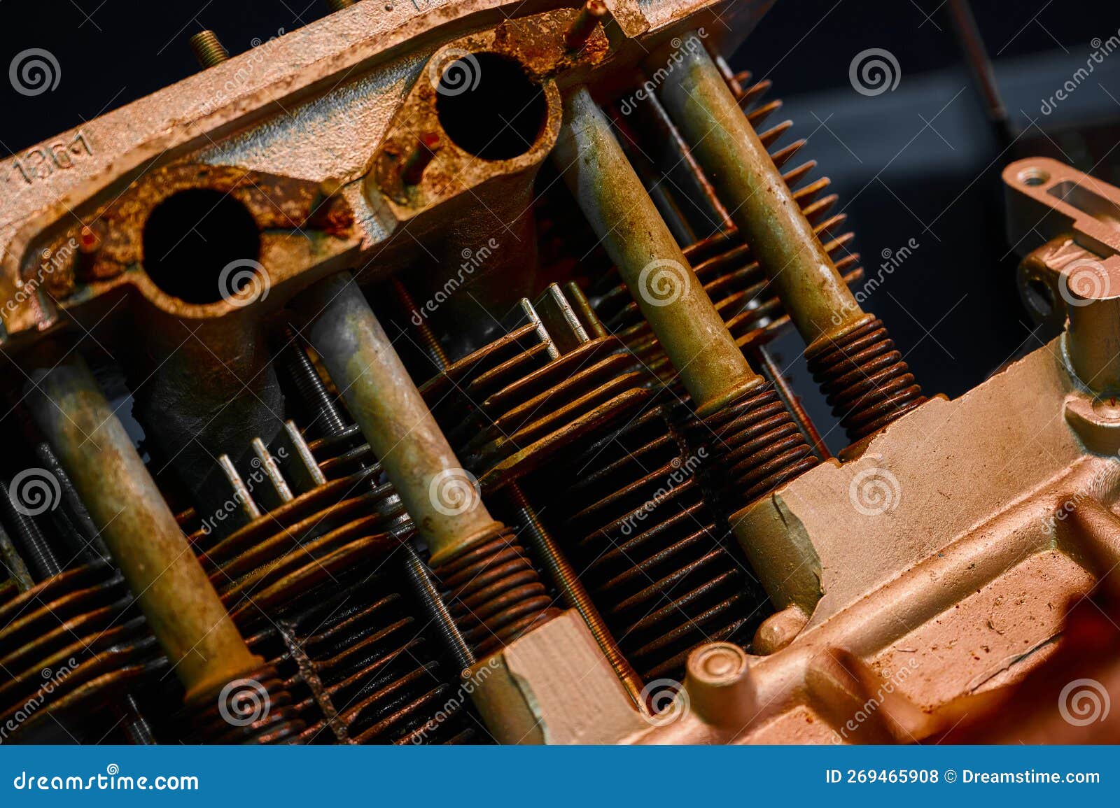 Old Internal Combustion Engine of Car with Rust in Workshop Stock Photo ...