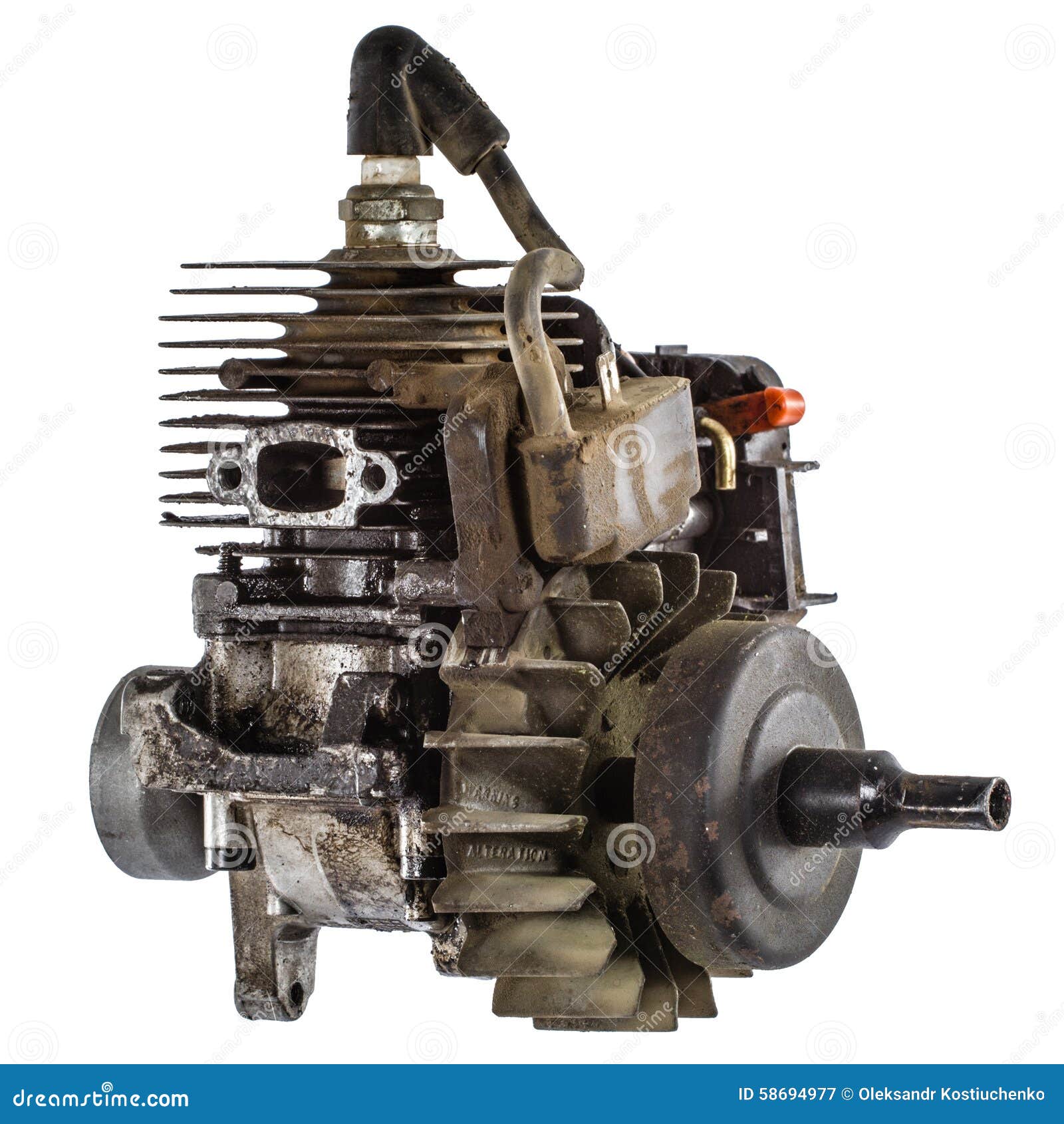 Old Internal Combustion Engine, Isolated on White Background Stock ...