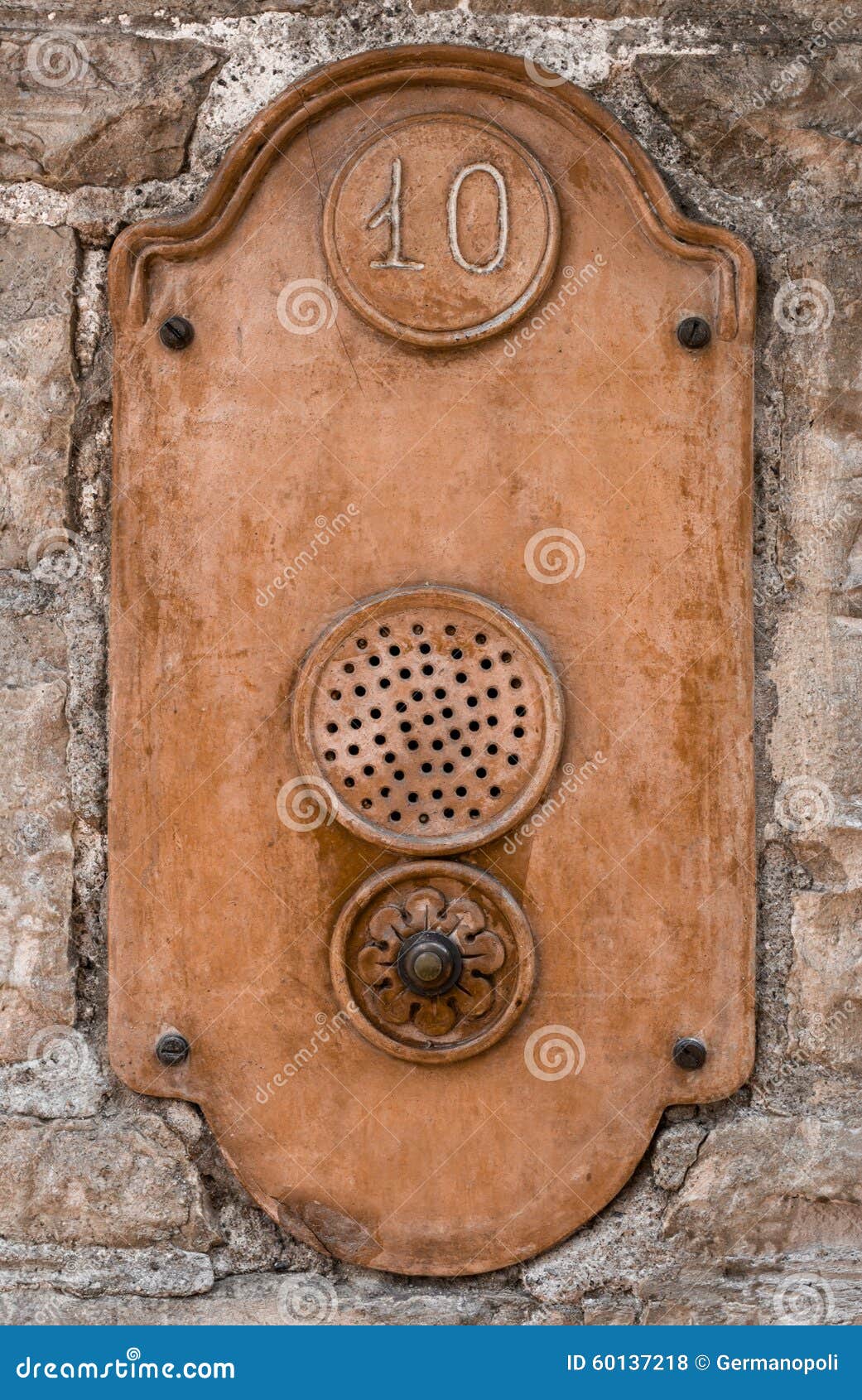 Old interphone stock photo. Image of background, metallic - 60137218