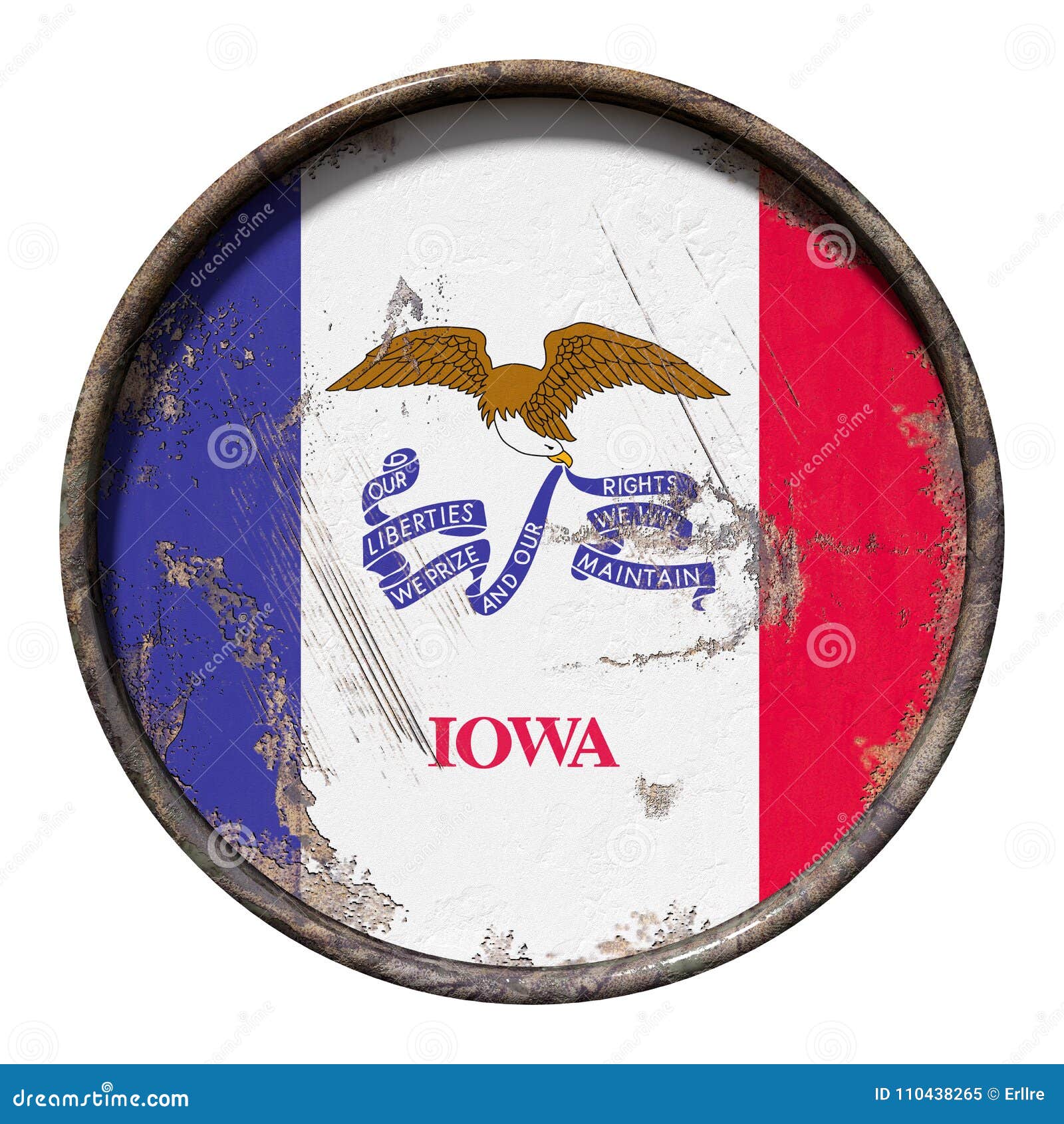 Old Iowa flag stock illustration. Illustration of state - 110438265
