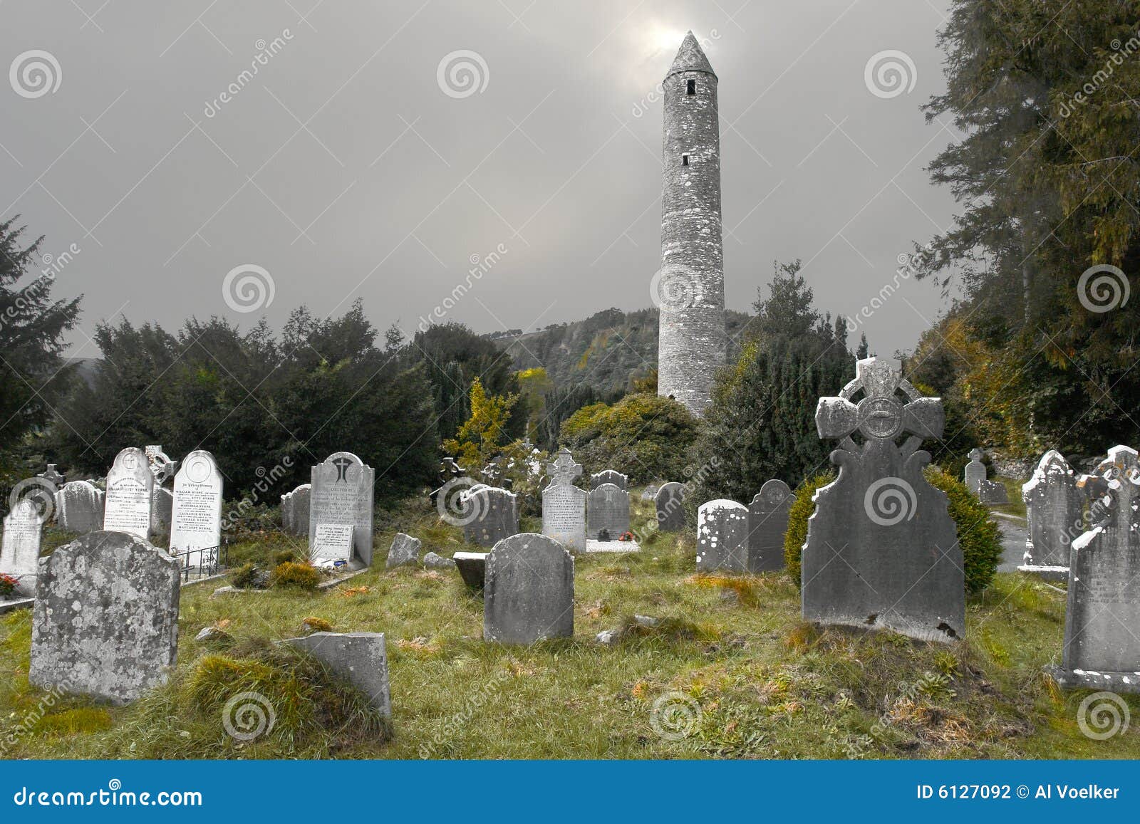 Old Irish Church Grave Yard Stock Photo - Image of tower, graves: 6127092