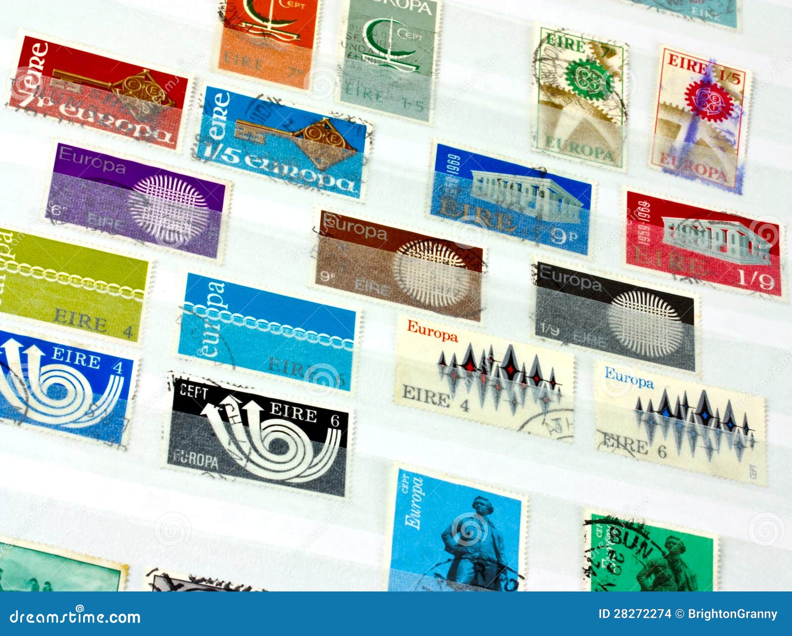 Vintage Irish stamps editorial stock image. Image of details - 28272274