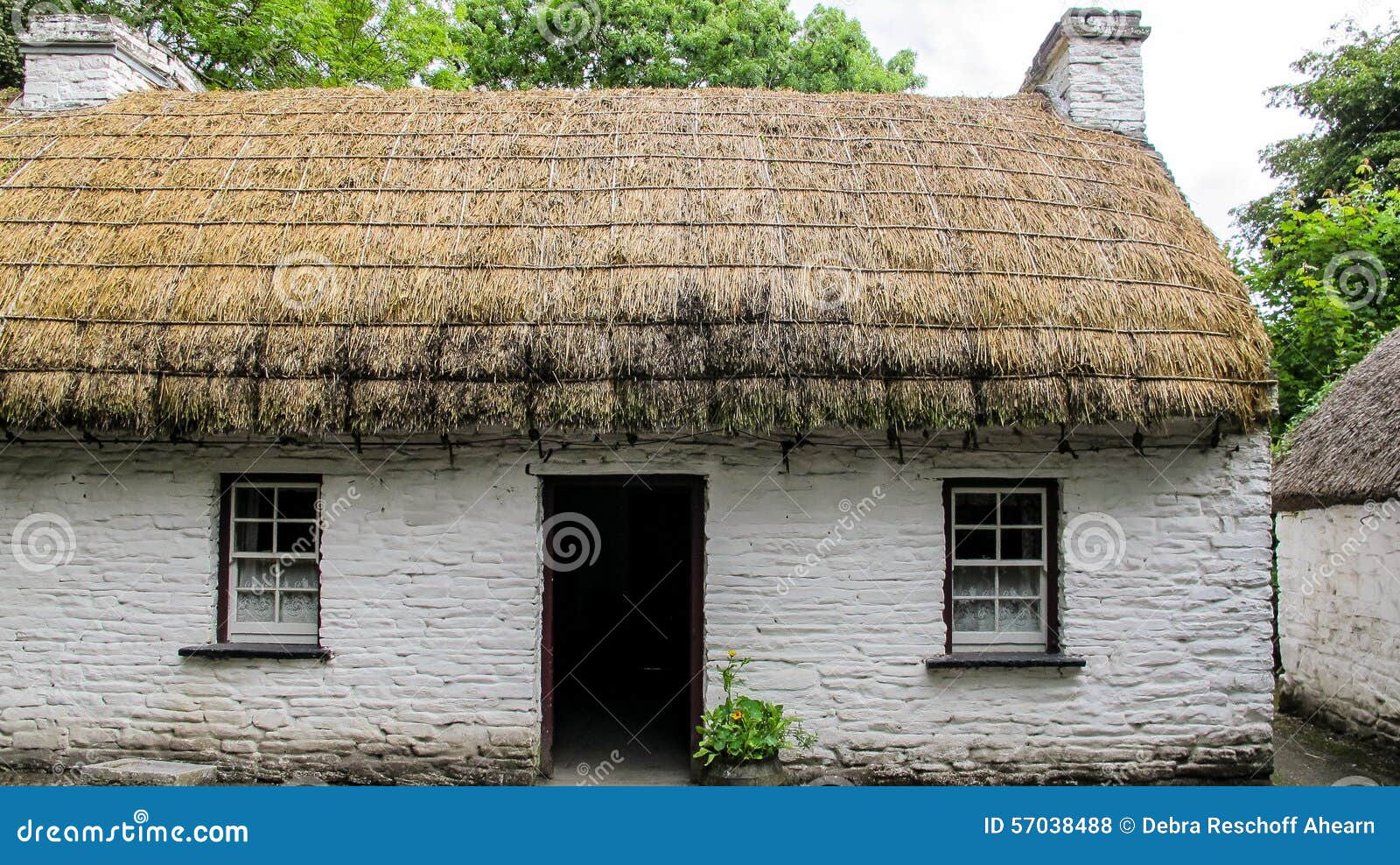Old Irish Thatched Cottage stock photo. Image of stone - 57038488