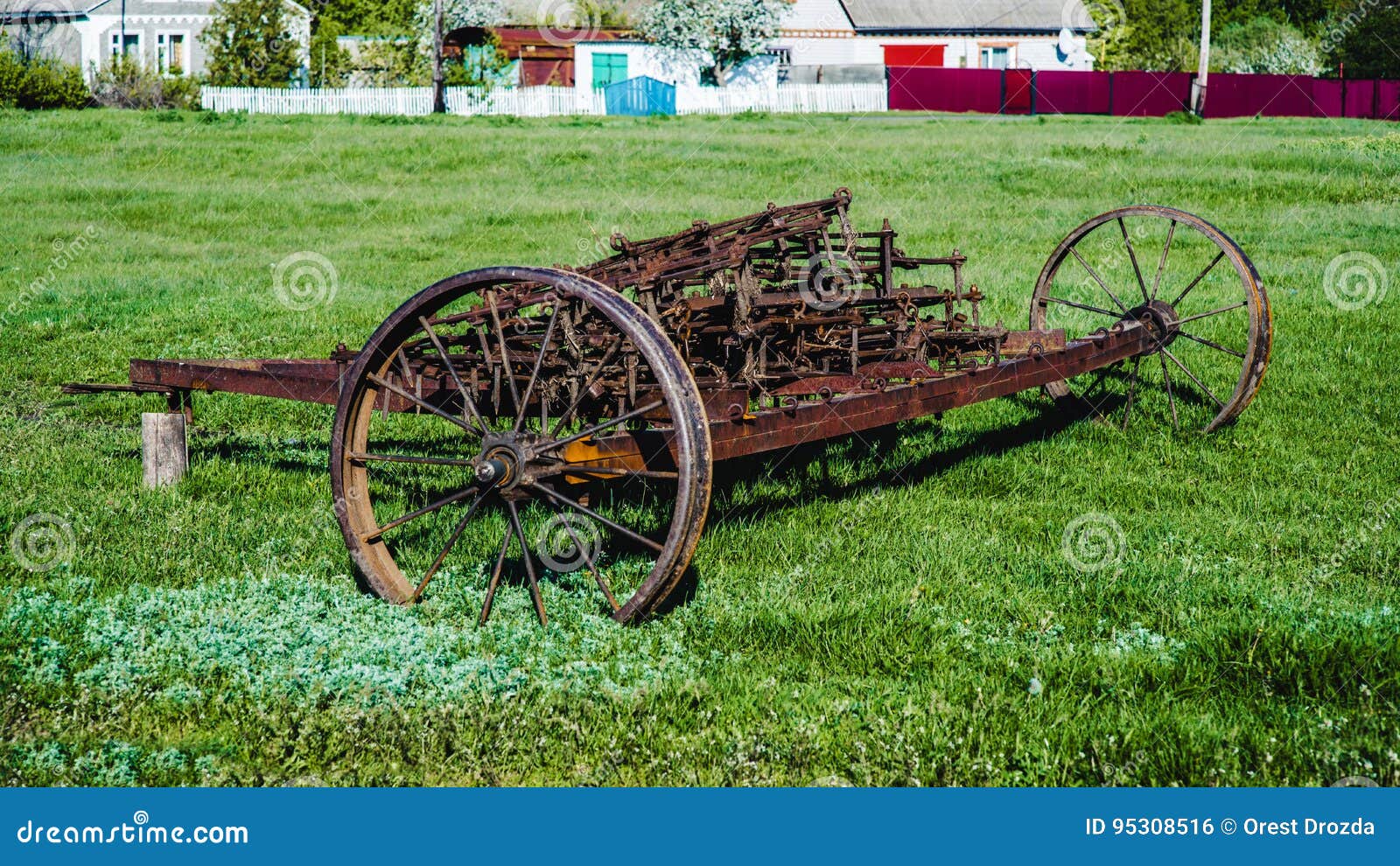 Old iron agriculture plow stock photo. Image of ancient - 95308516