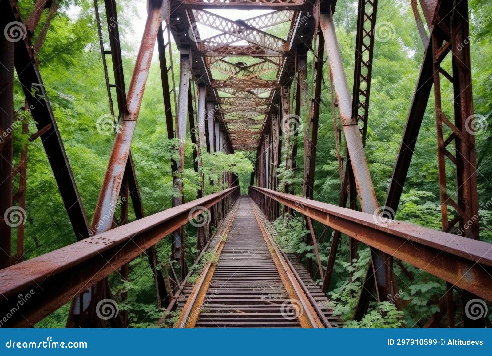 An Old Iron Bridge Covered in Rust Stock Image - Image of decay ...