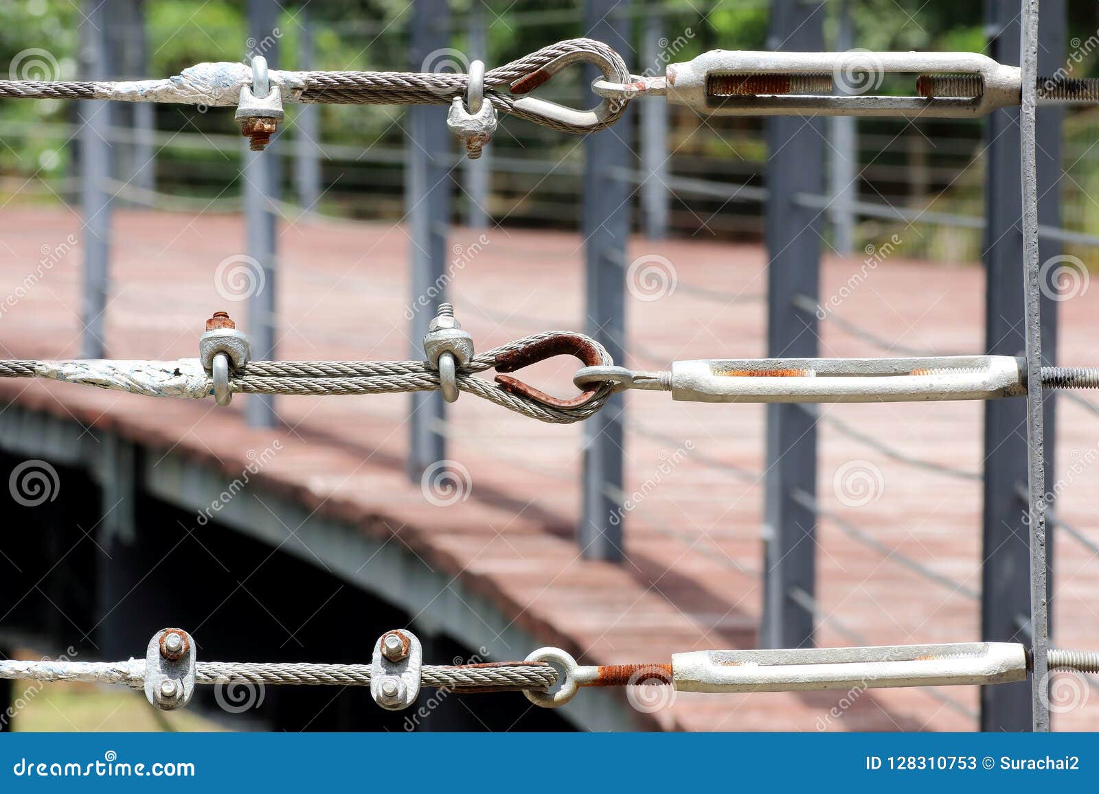 Iron Cable Ties for Pulling a Metal Cable Stock Image - Image of ...