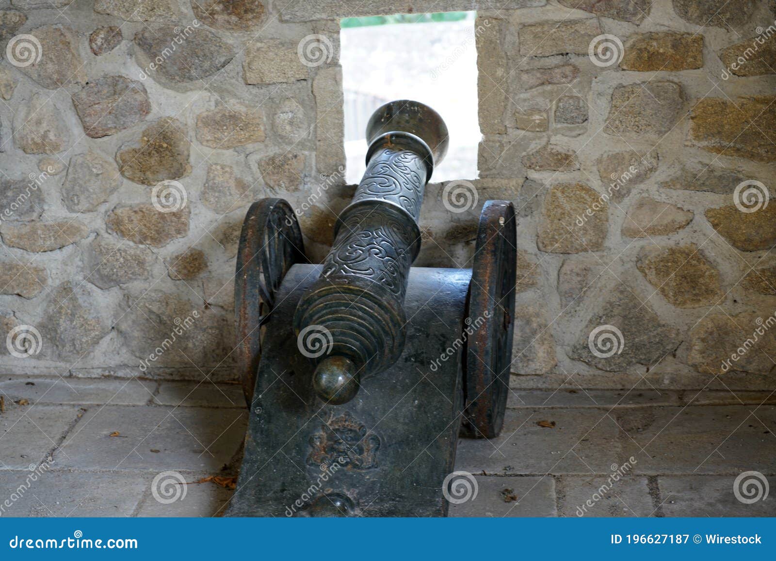 Old Iron Cannon Leaned on the Window in the Fortress Stock Image ...