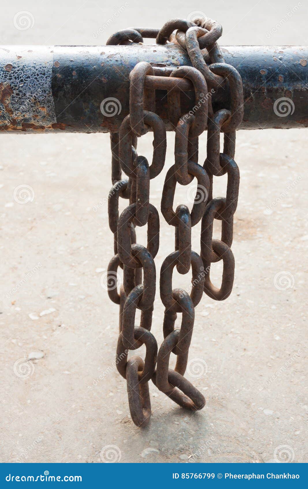 Old Iron Chain with Rusty Iron Beam Stock Image - Image of shackle ...