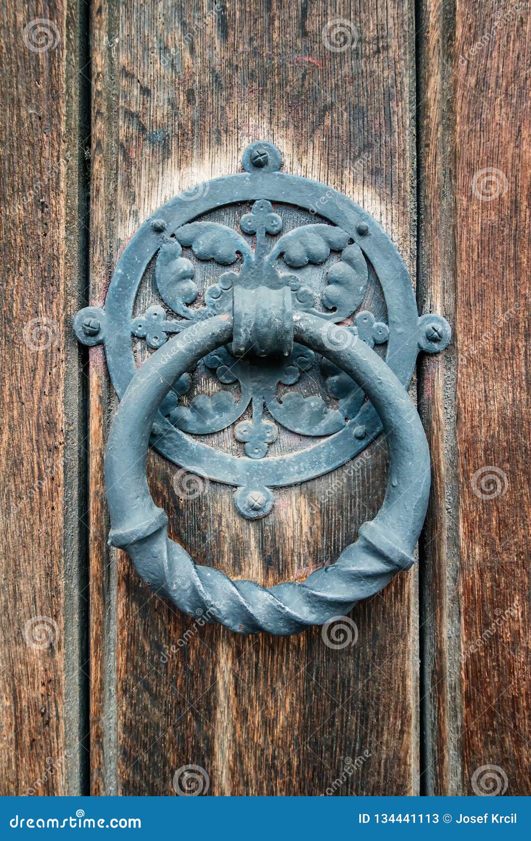 Old Iron-clad Doors with Rusty Metal Ring Handles Stock Image - Image ...
