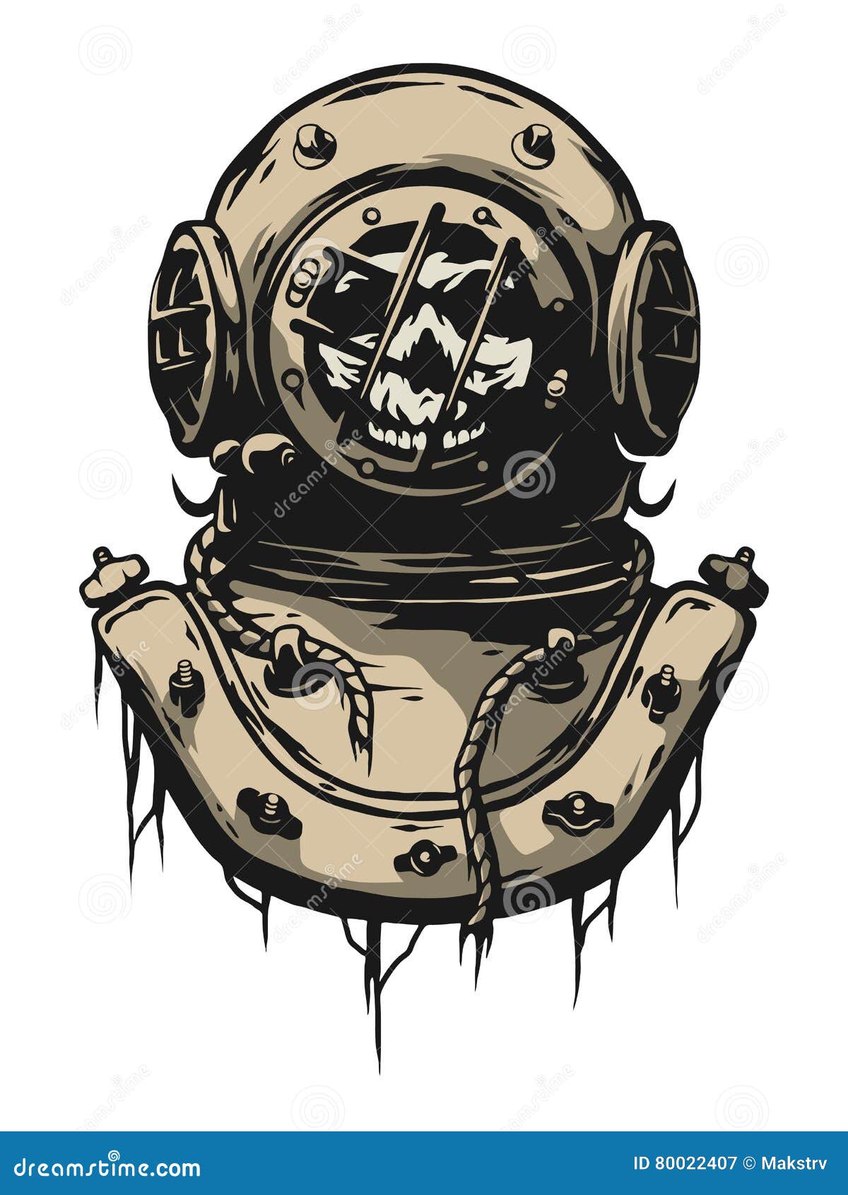 Diving Helmet Vector Drawing - Commercial Diver | CartoonDealer.com ...