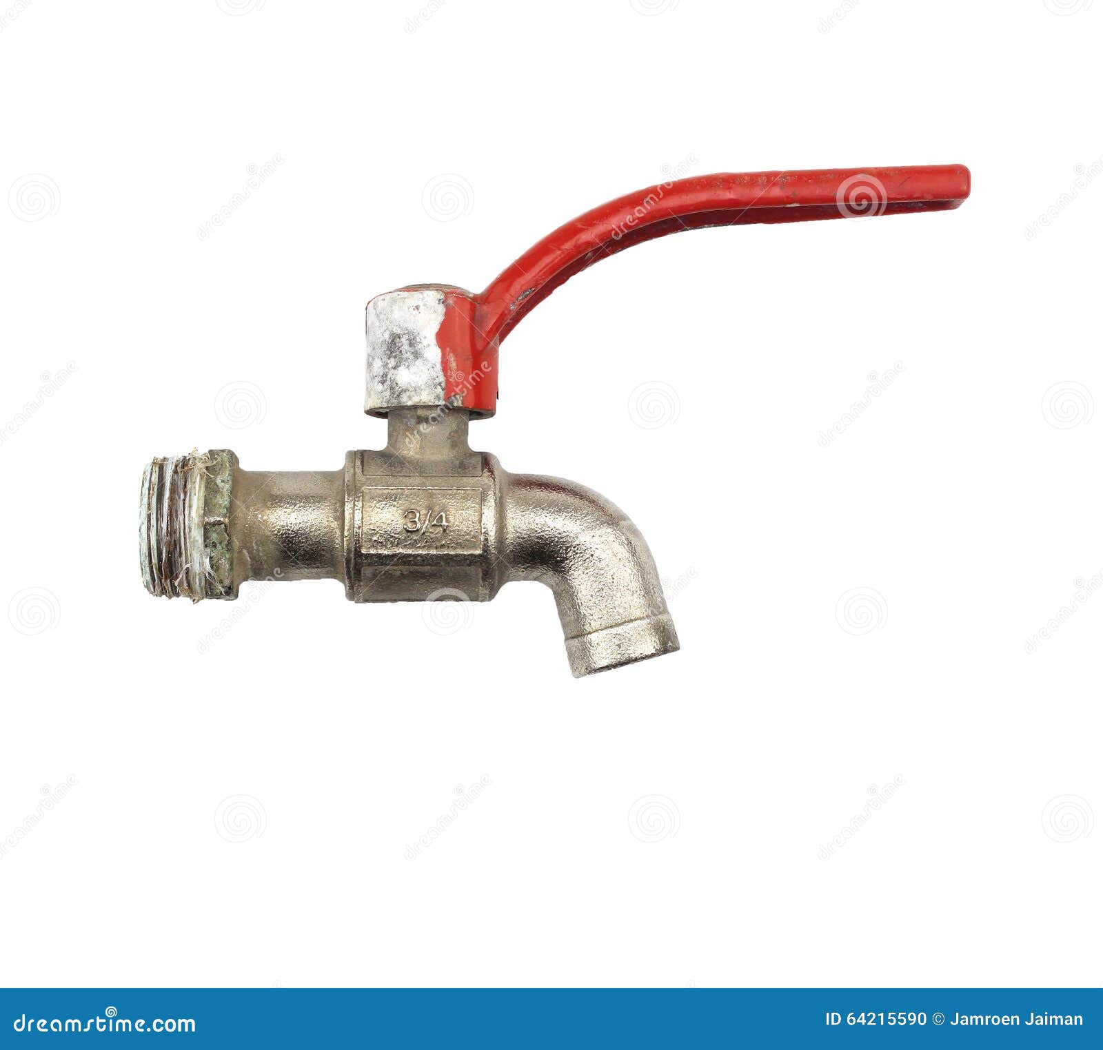 Old Iron Faucet on White Background Stock Photo - Image of metal ...