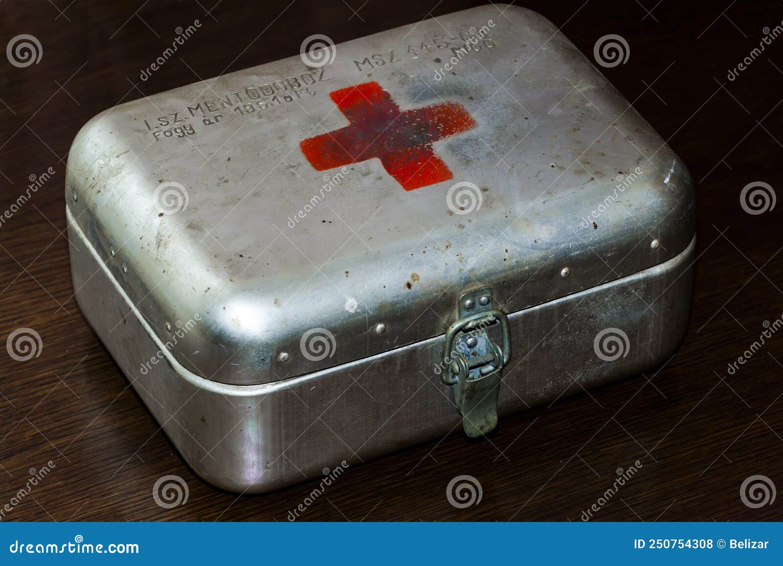 Old Iron First Aid Box with Red Cross Editorial Stock Photo - Image of ...