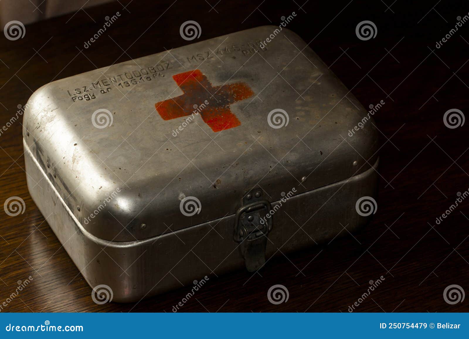 Old Iron First Aid Box with Red Cross Editorial Stock Image - Image of ...