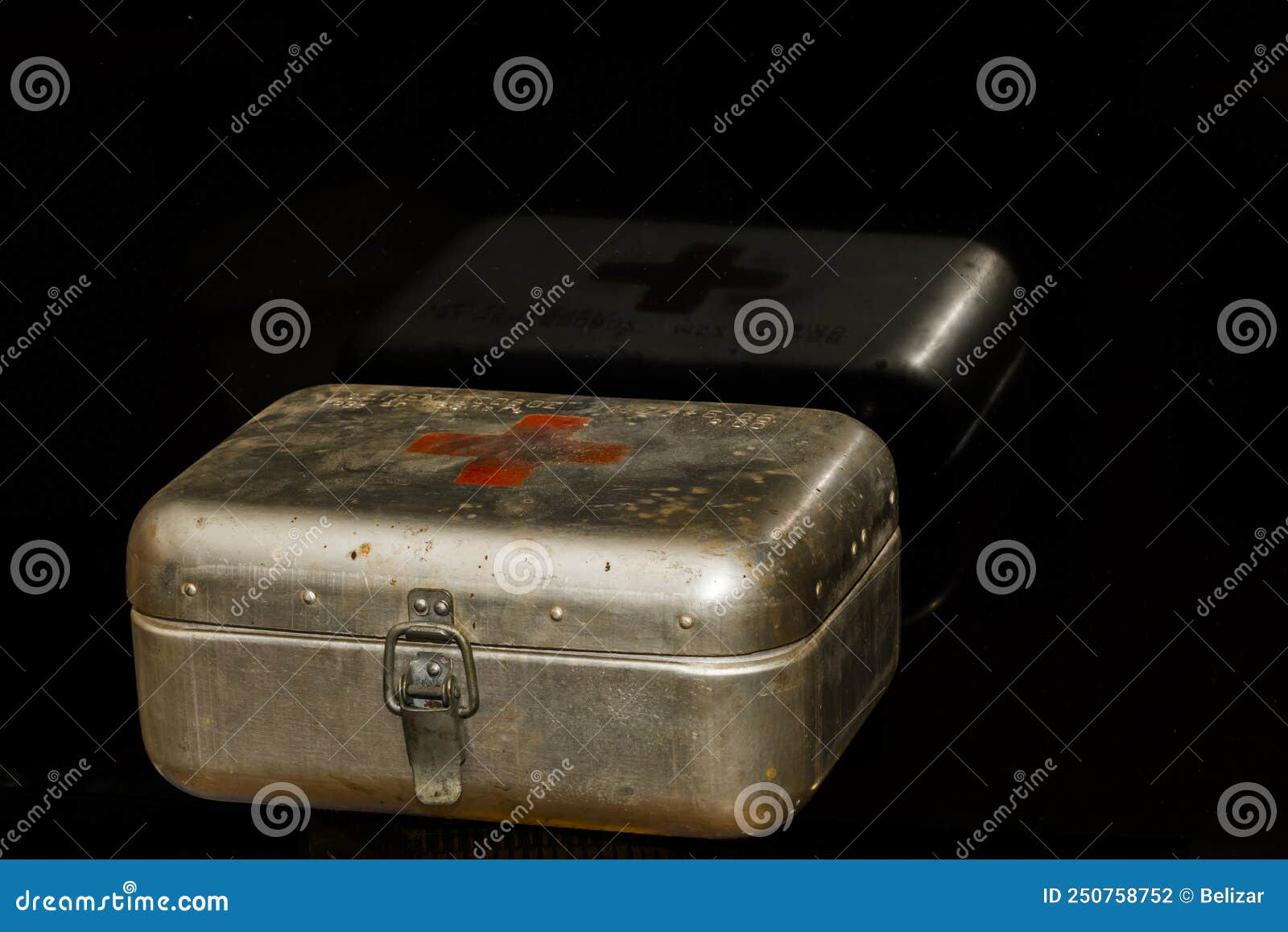 Old Iron First Aid Box with Red Cross Editorial Photography - Image of ...