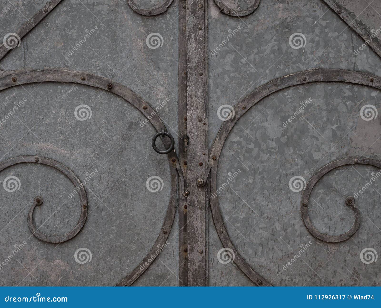 The Old and Iron Gate of a Building Stock Image - Image of ancient ...
