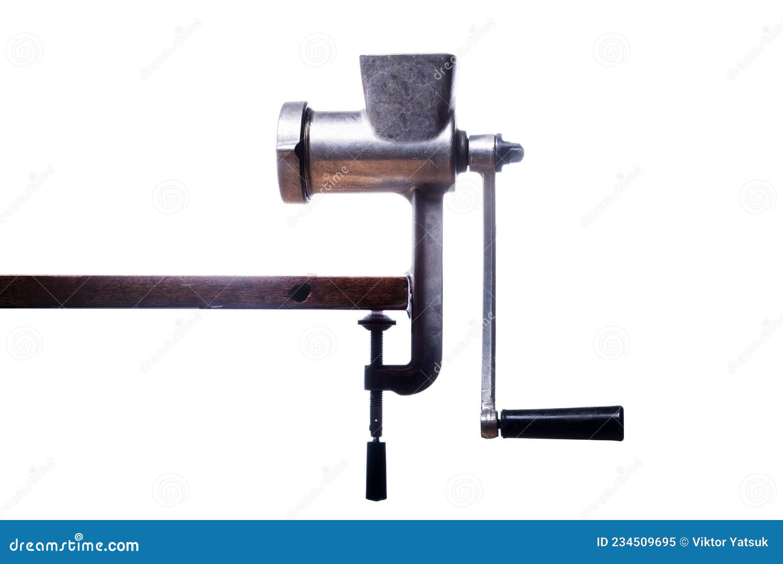 Old Iron Grinder on a White Background. Meat Grinder of the Soviet Era ...