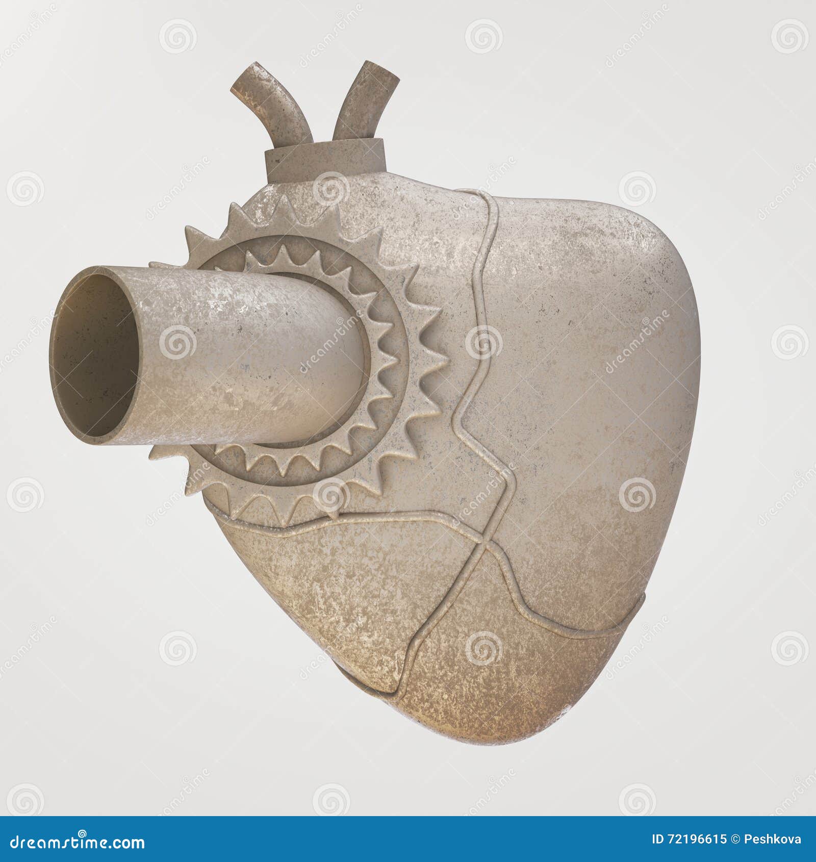 Iron Heart Anatomy Tattoo Sketch. Heart With Flame Vector Illustration ...