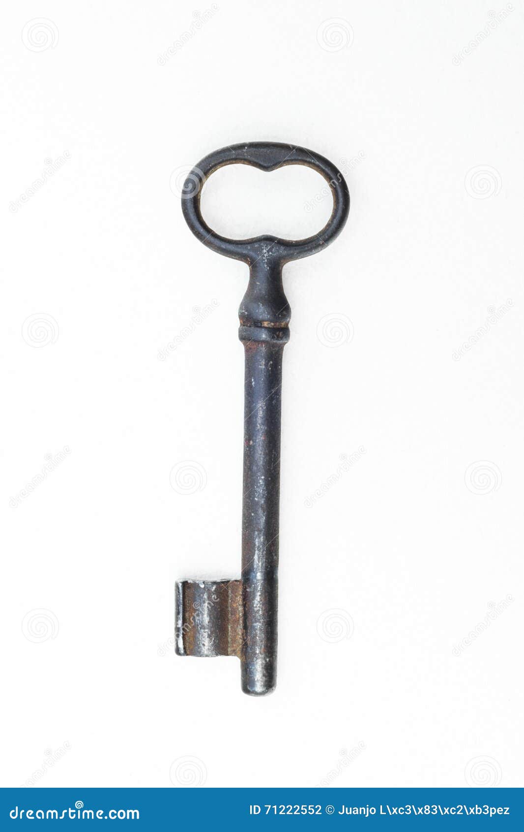 Old Iron Key on a White Background Stock Photo - Image of lock ...