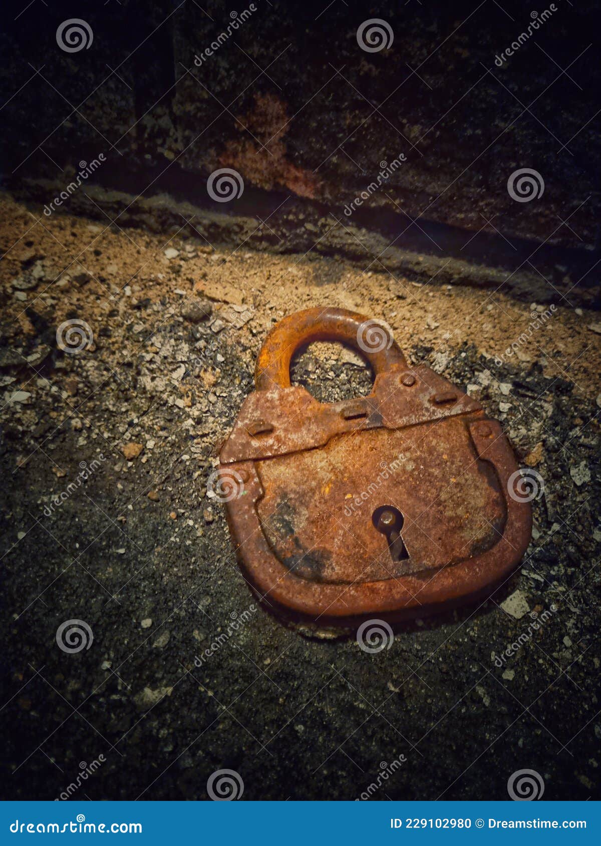 Old Iron Lock in Scary Basement Stock Photo - Image of lock, iron ...