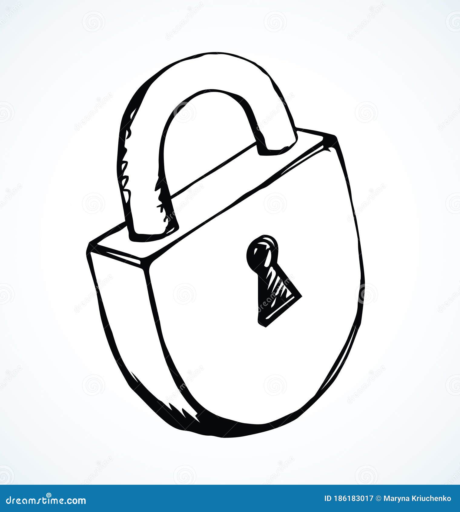 Old Iron Lock. Vector Drawing Stock Vector - Illustration of cartoon ...