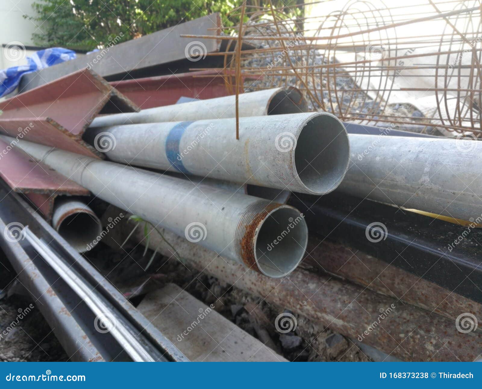 Old steel pipe stock photo. Image of tube, pipeline - 168373238