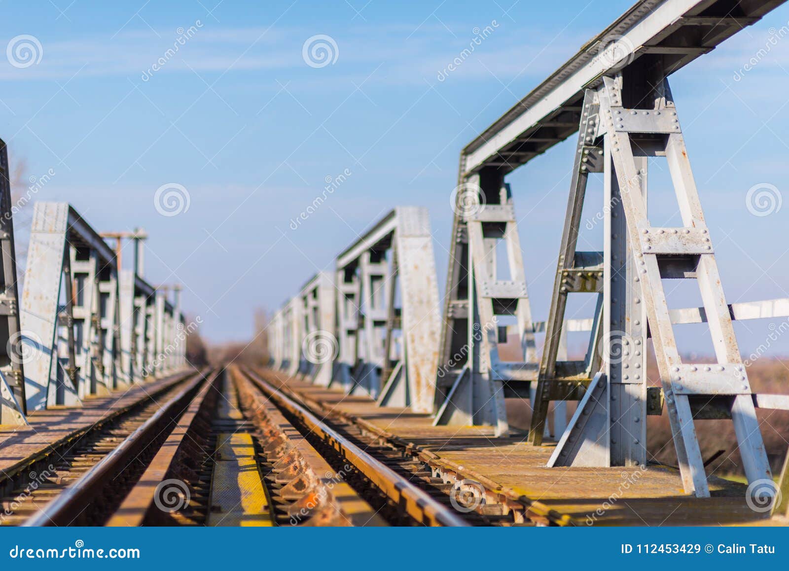 Old Iron Railroad Bridge in Remote Rural Area in Europe Stock Image ...