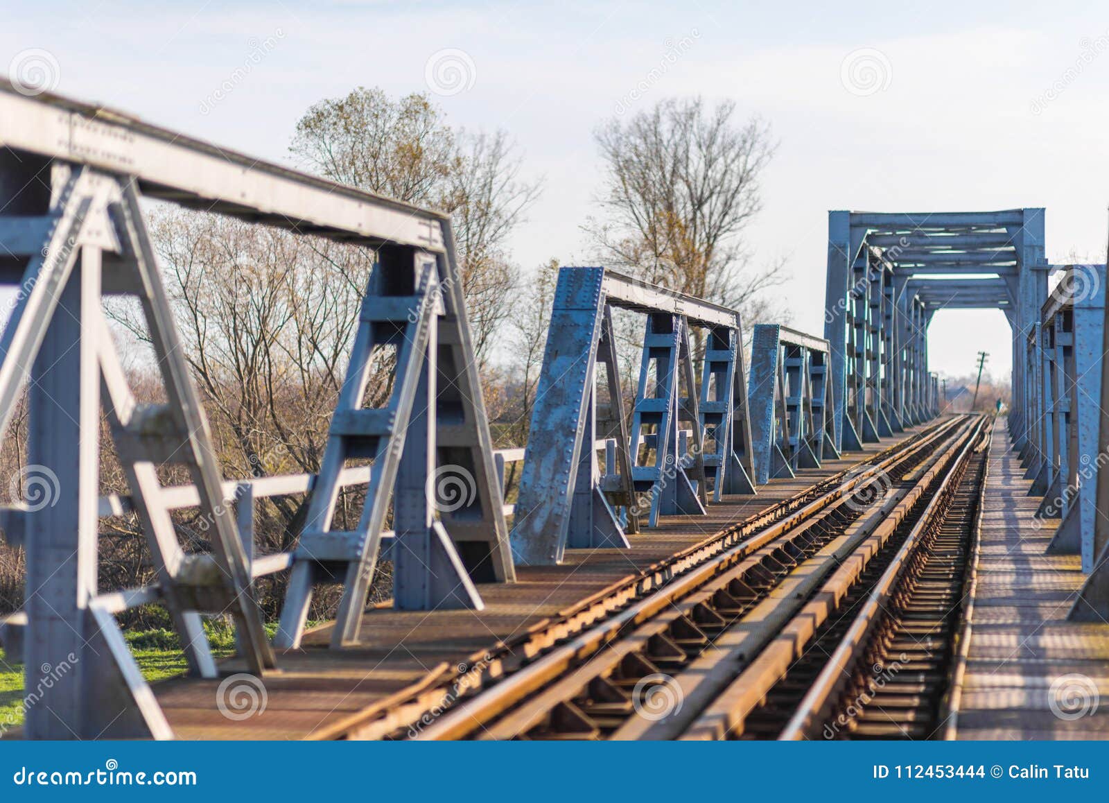 Old Iron Railroad Bridge in Remote Rural Area in Europe Stock Photo ...