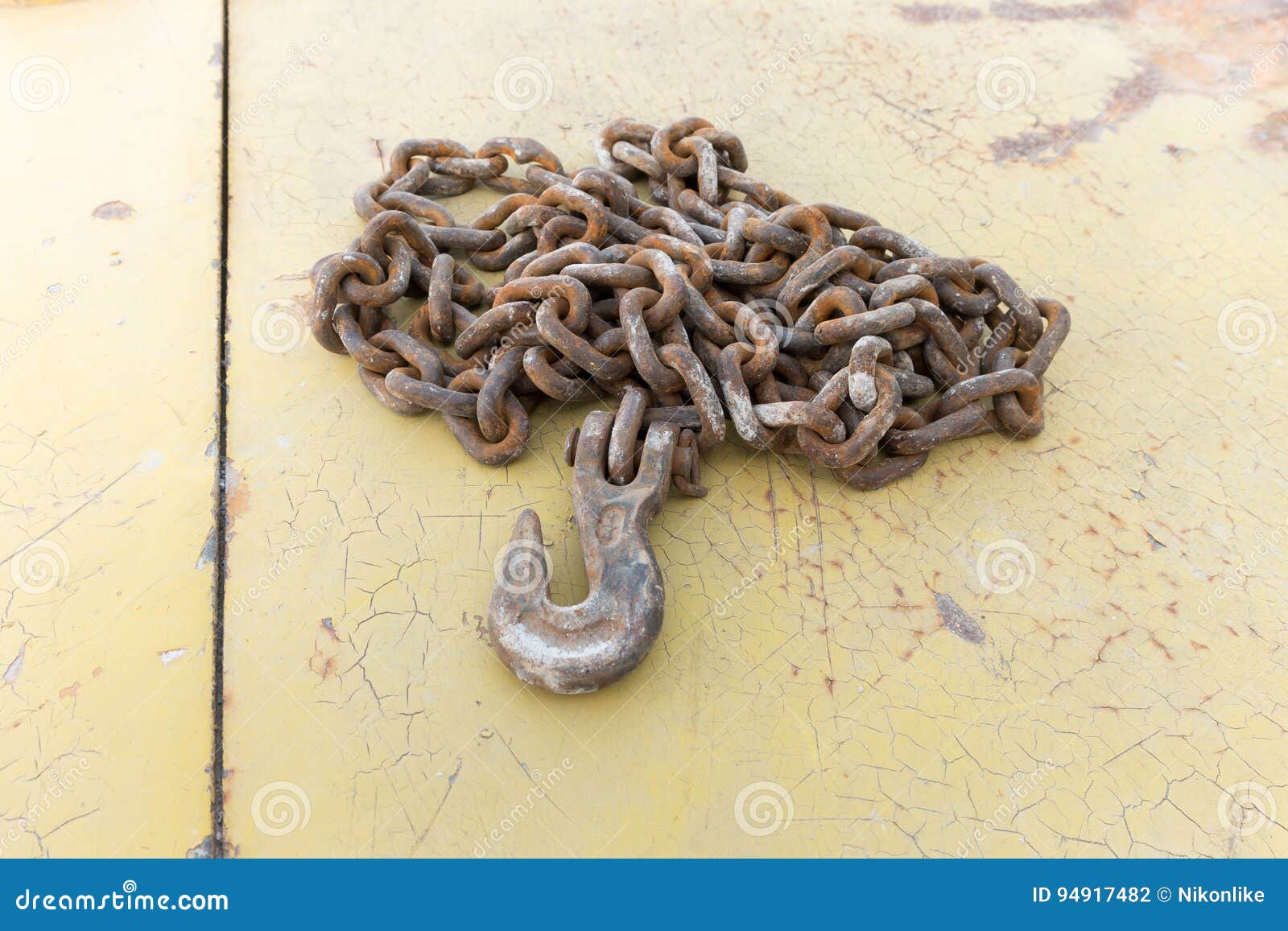 Old iron rusty chain. stock photo. Image of closeup, strength - 94917482