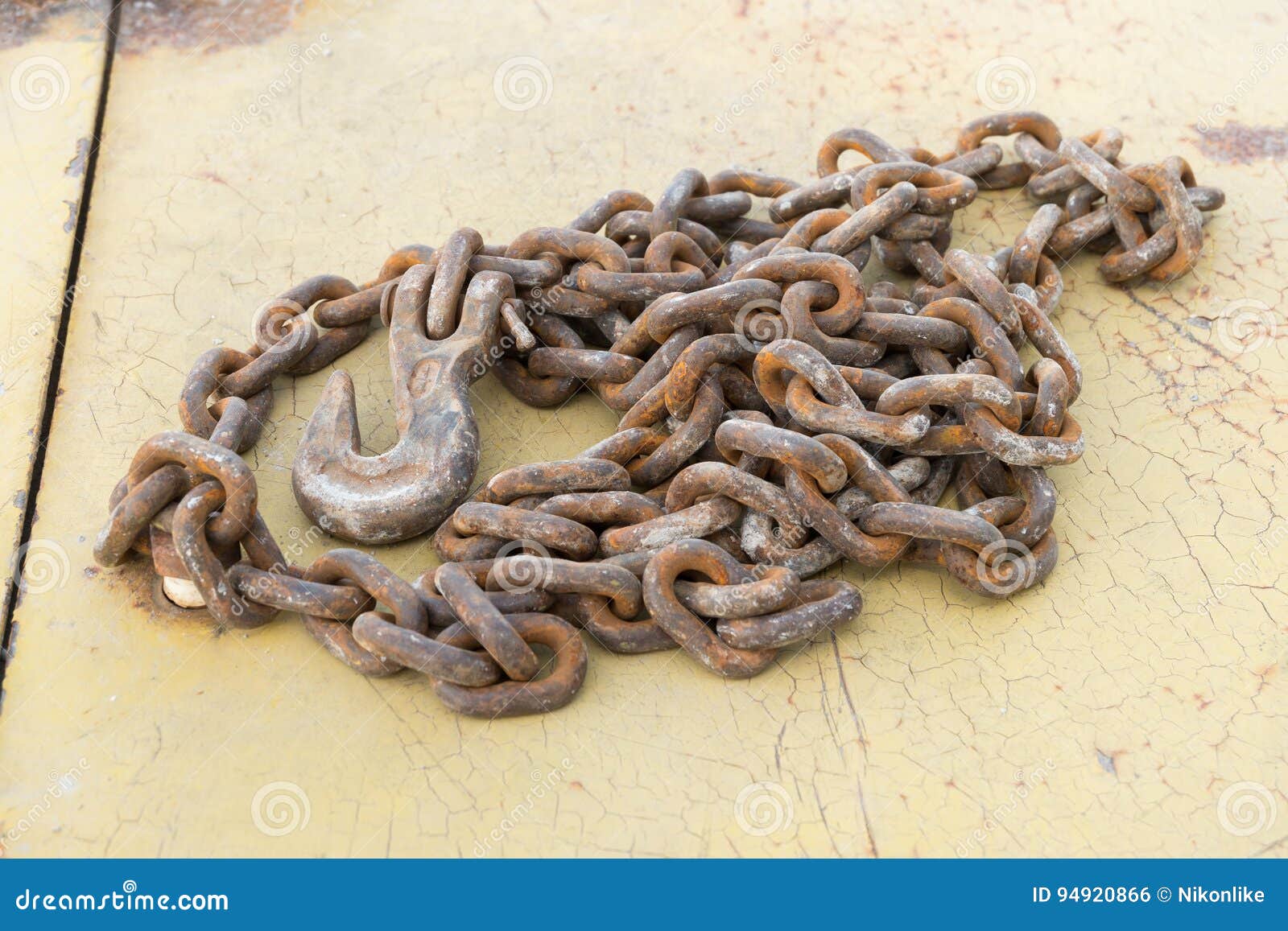 Old iron rusty chain. stock photo. Image of closeup, industry - 94920866