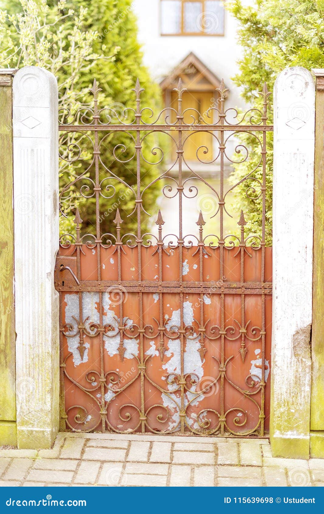 Old iron rusty gate stock photo. Image of rusted, background - 115639698