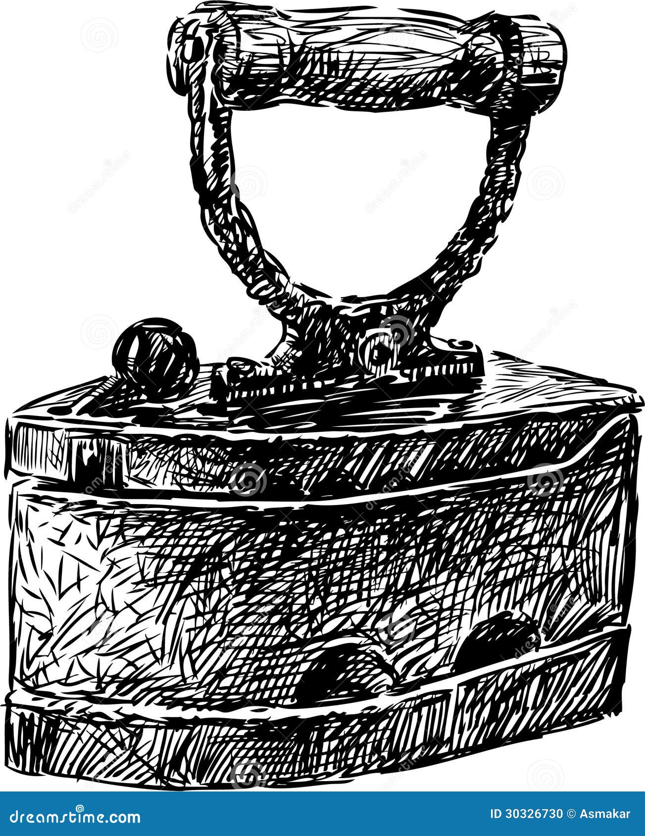 Old iron stock vector. Illustration of hand, clothing - 30326730