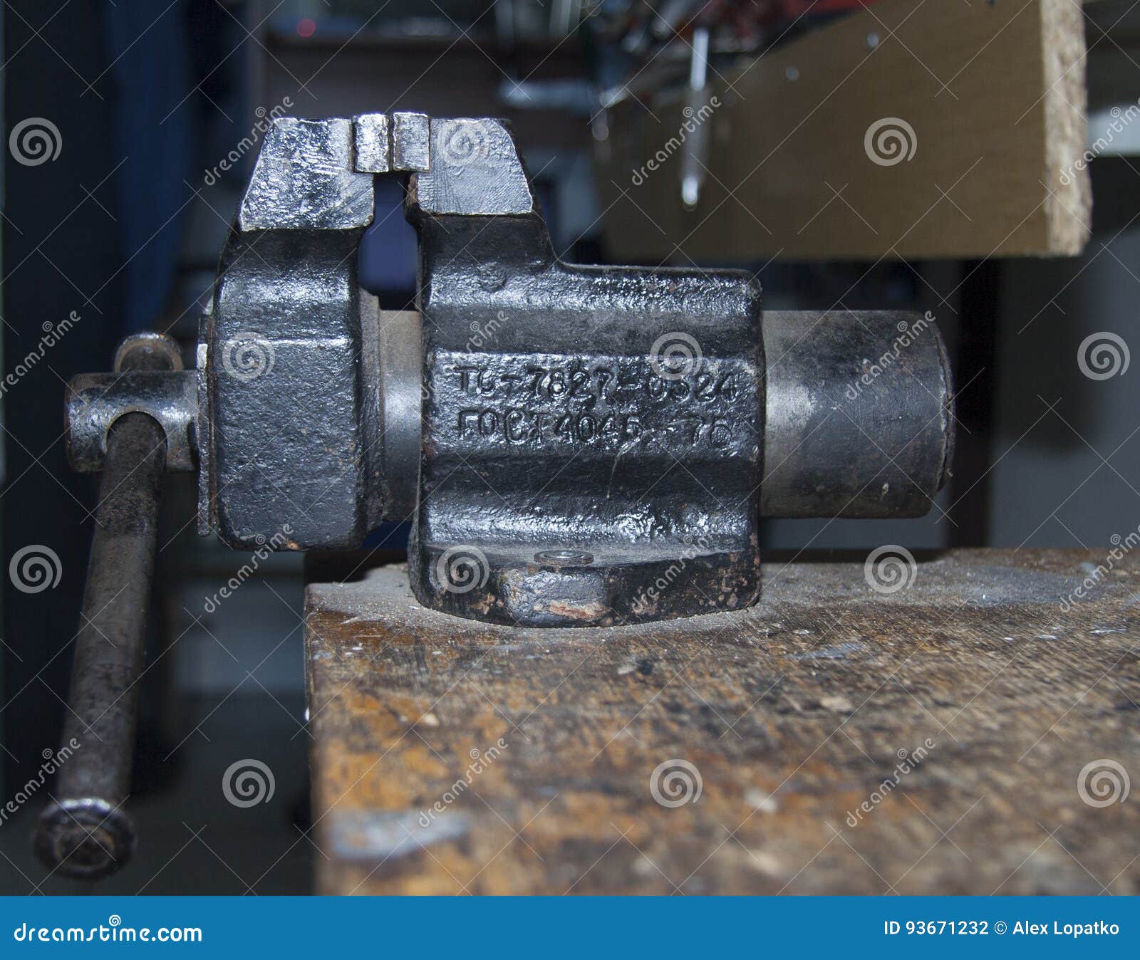 Old iron vice stock photo. Image of hand, metalwork, instrument - 93671232