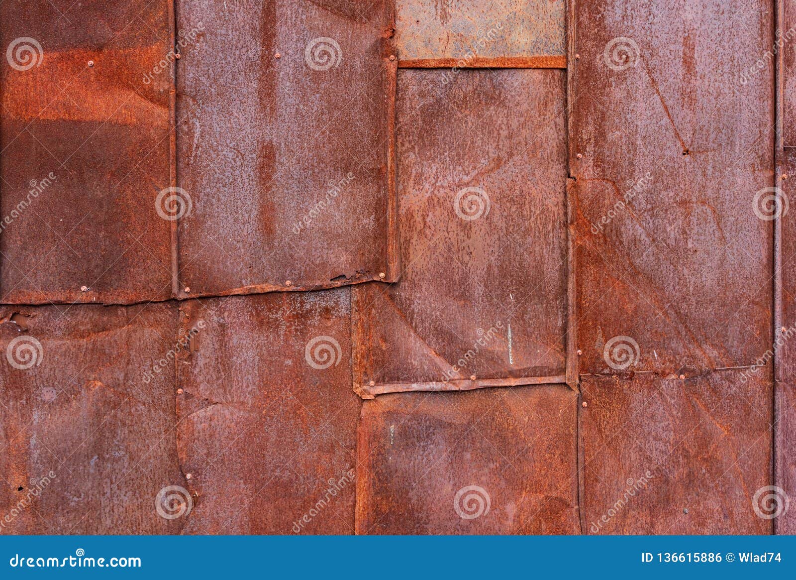 The Old Iron Wall of a Building Stock Photo - Image of metal, wall ...