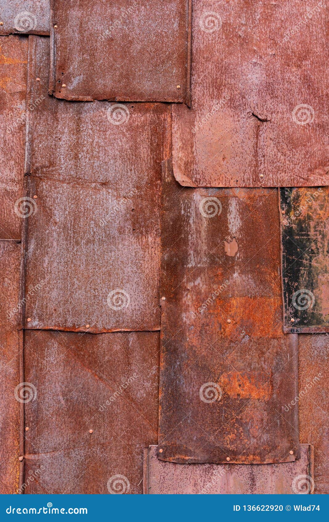 The Old Iron Wall of a Building Stock Photo - Image of retro, rust ...