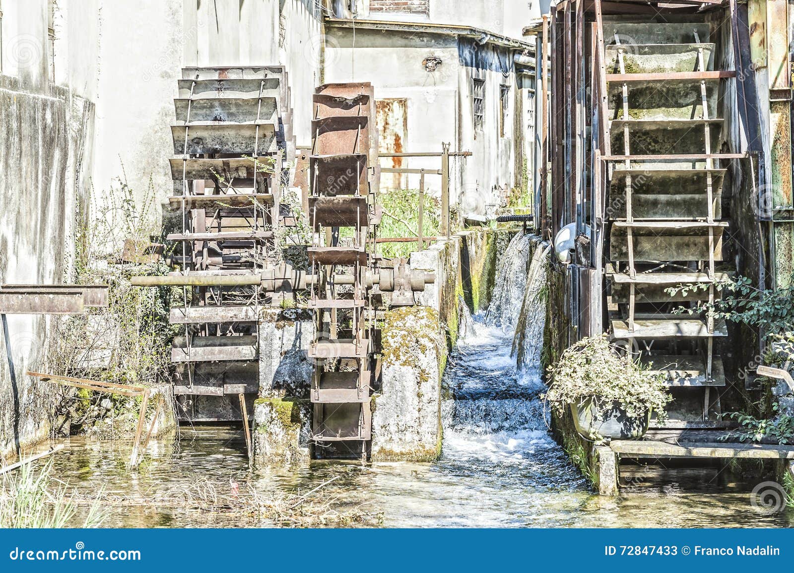 Old iron water wheel stock image. Image of power, exterior - 72847433