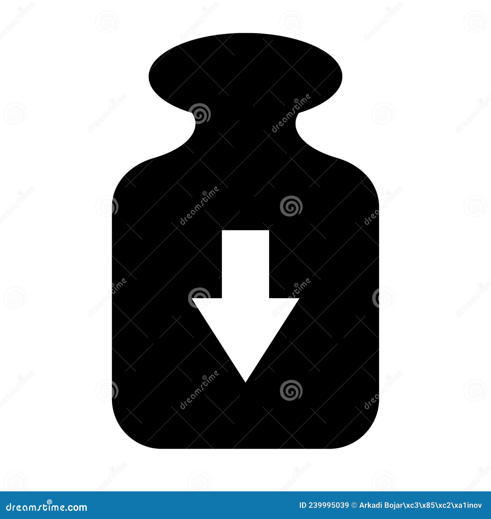 Old Iron Weight Vector Icon, Mass Symbol Stock Vector - Illustration of ...