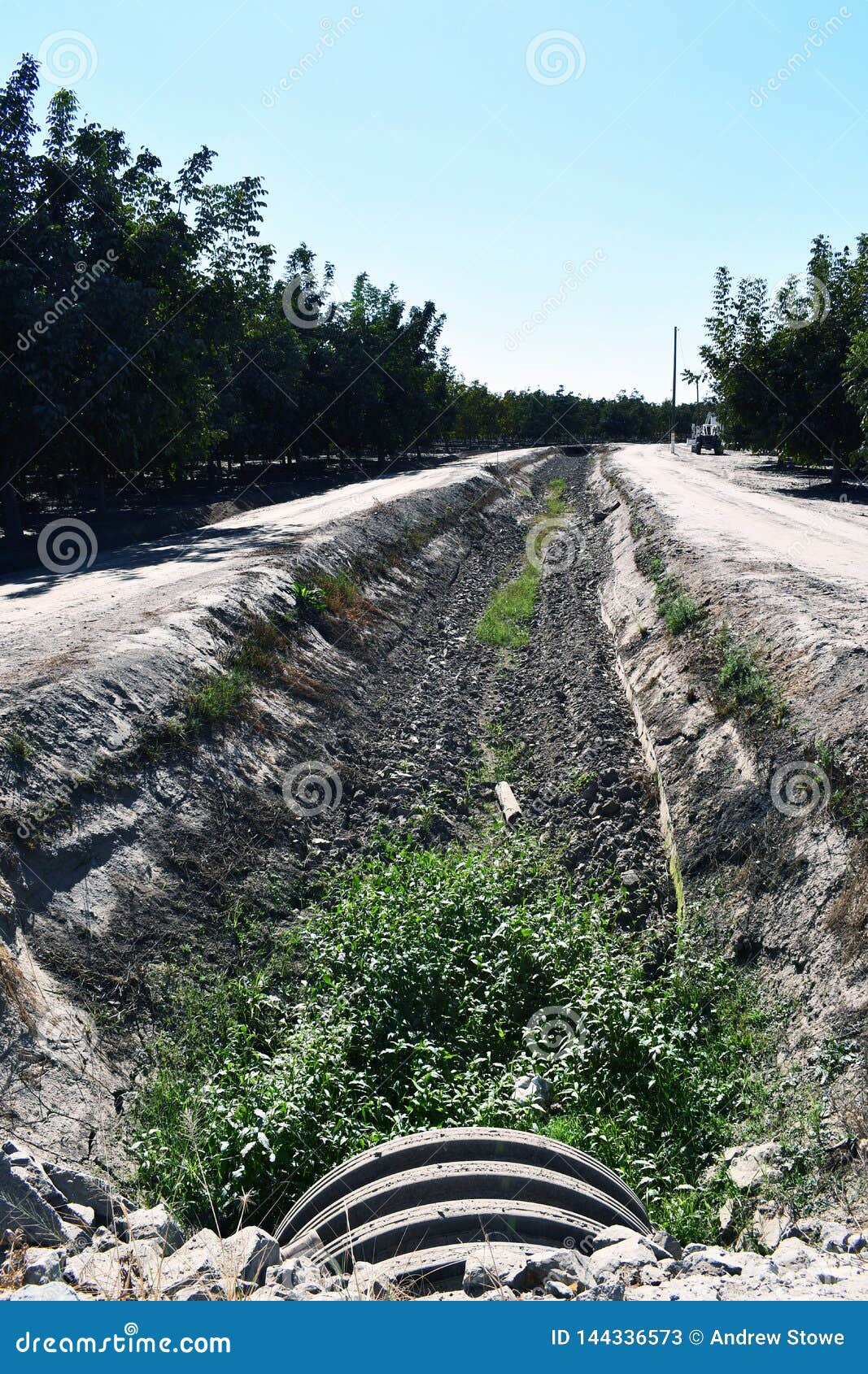A Old Irrigation Ditch Nice and Dry Stock Image - Image of nature ...