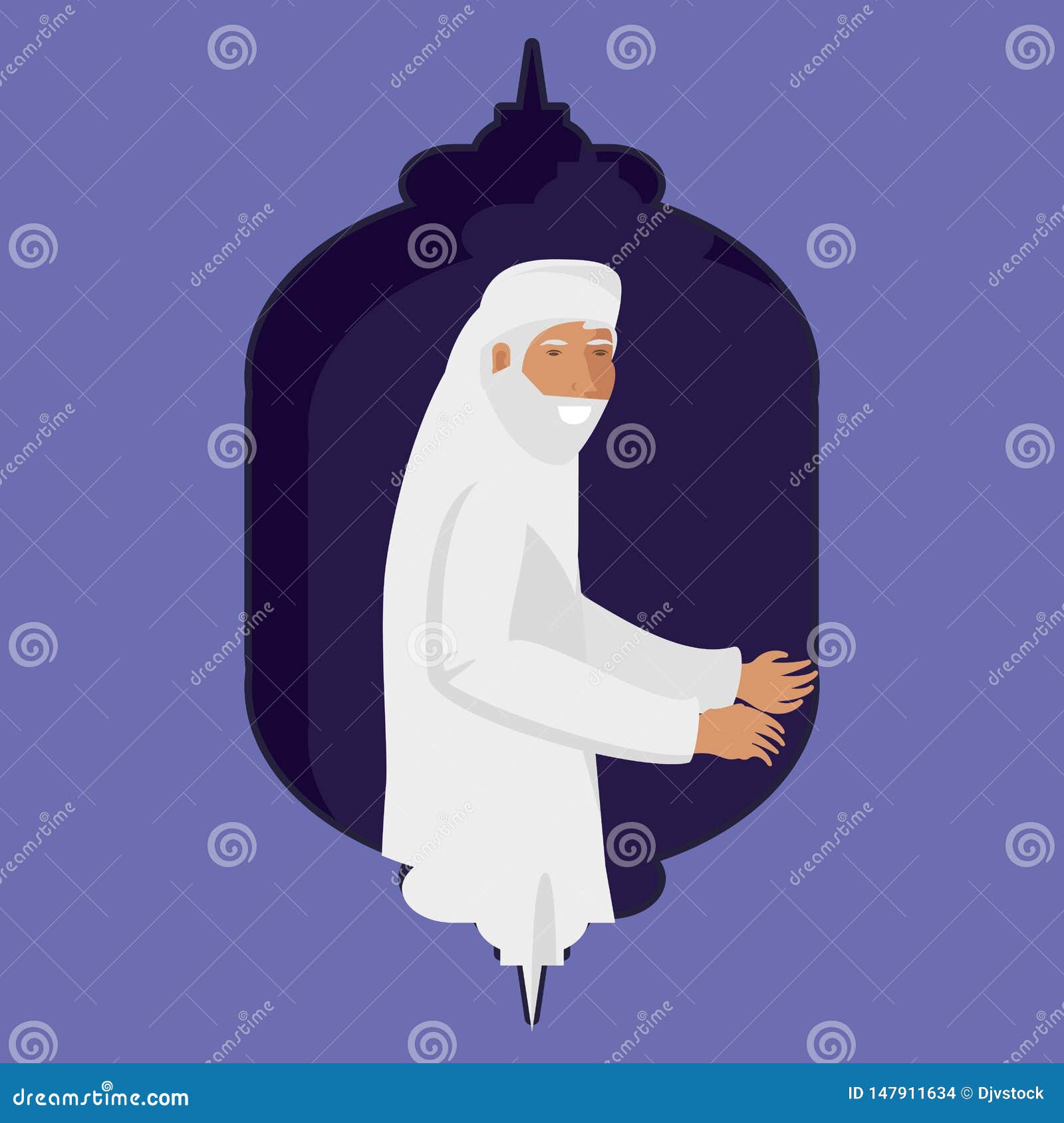 Old islamic man character stock illustration. Illustration of arabia ...