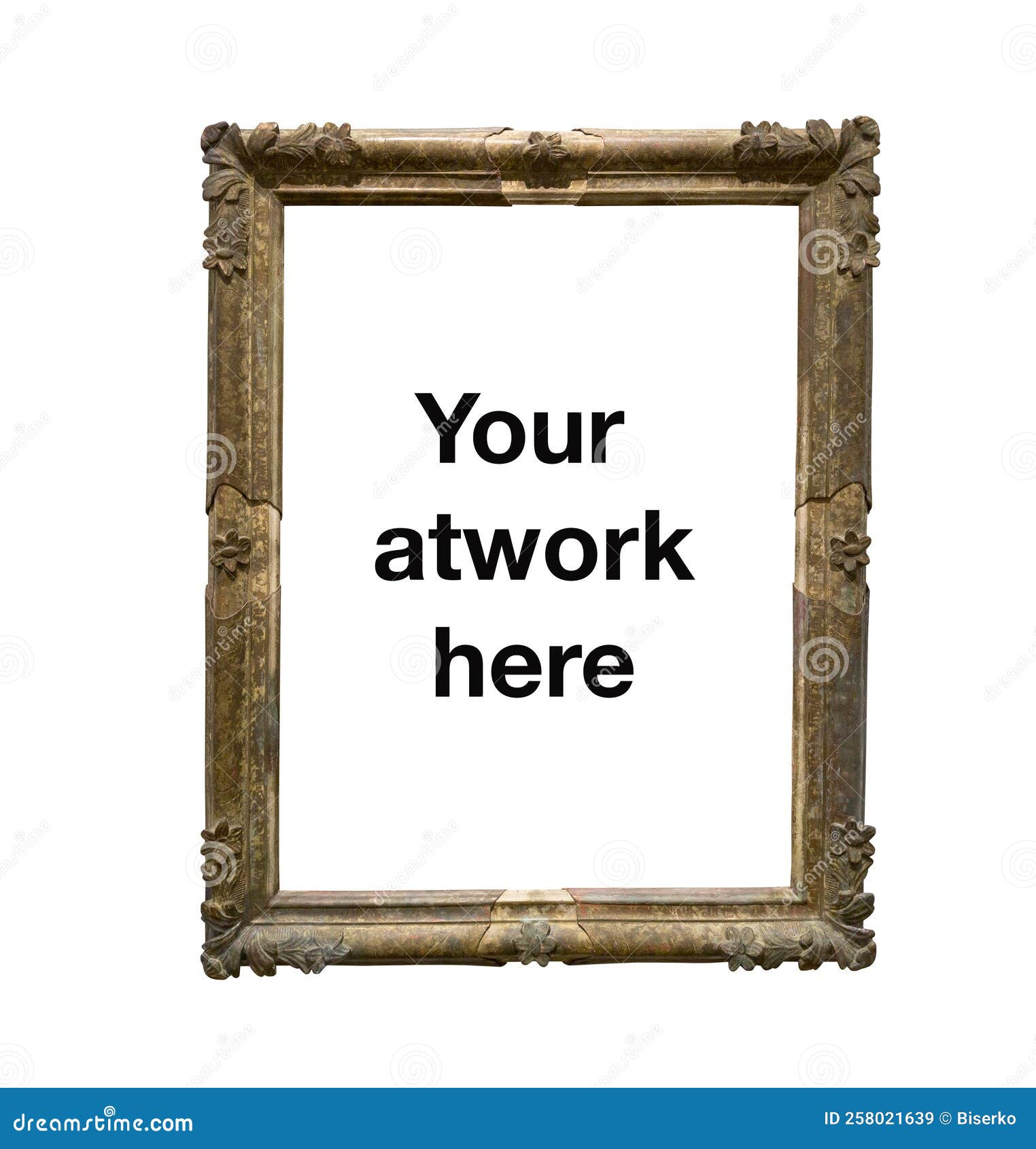 Old Isolated Picture Frame Ready for Insert Stock Image - Image of ...