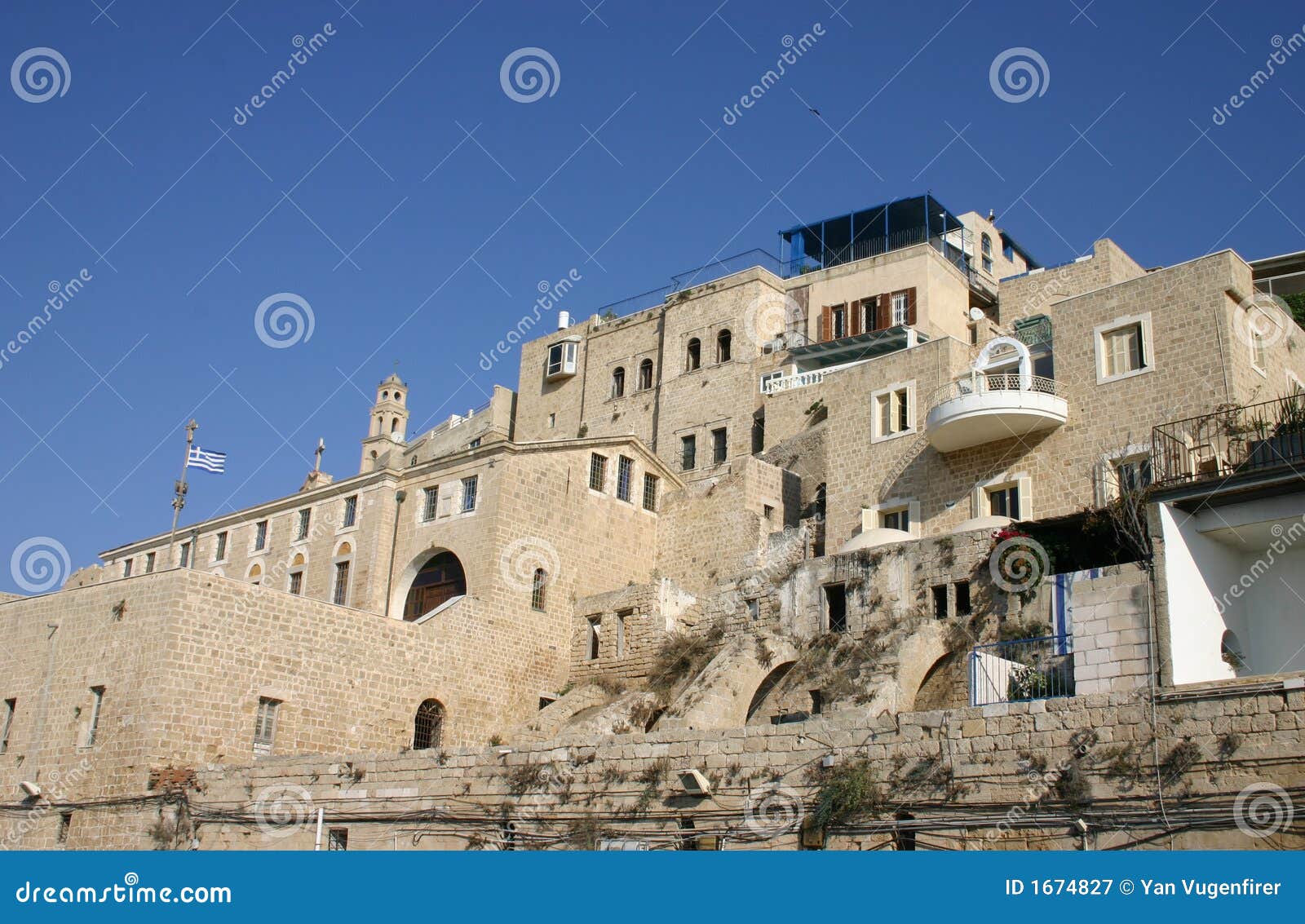Old Jaffa (Yaffo) Port - View from the Sea Stock Image - Image of stone ...