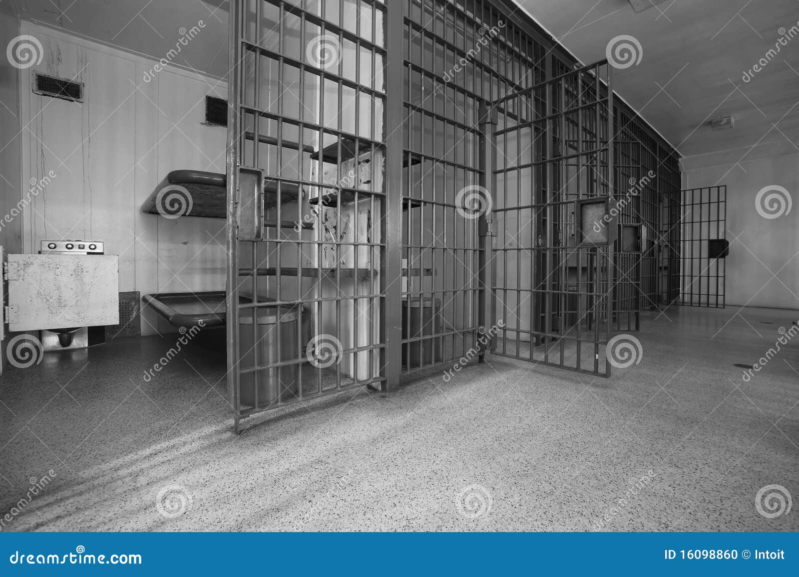 Old Jail Cell Block stock photo. Image of cell, detention - 16098860