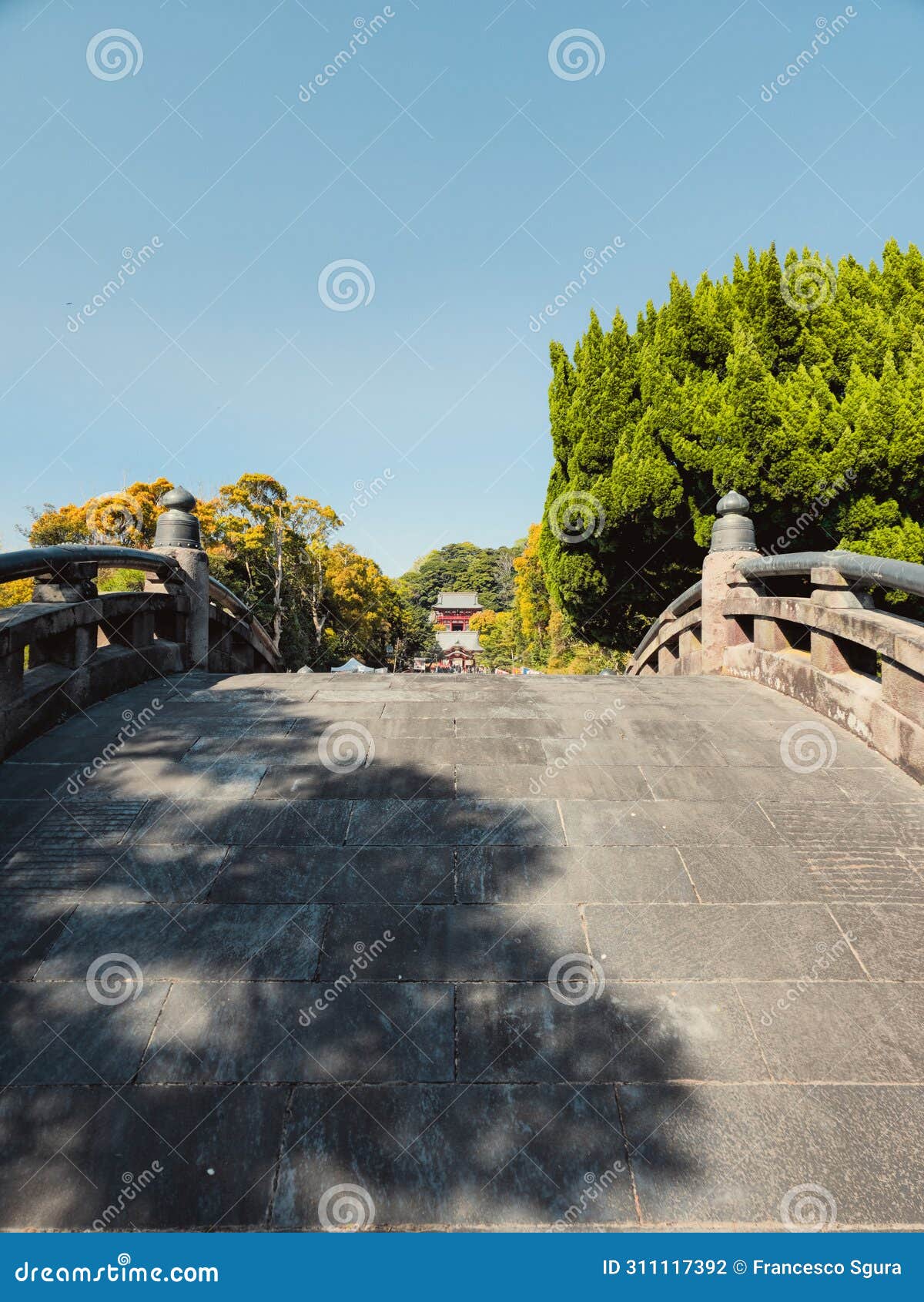 Old Japanese Bridge with Light and Shadows Stock Photo - Image of ...