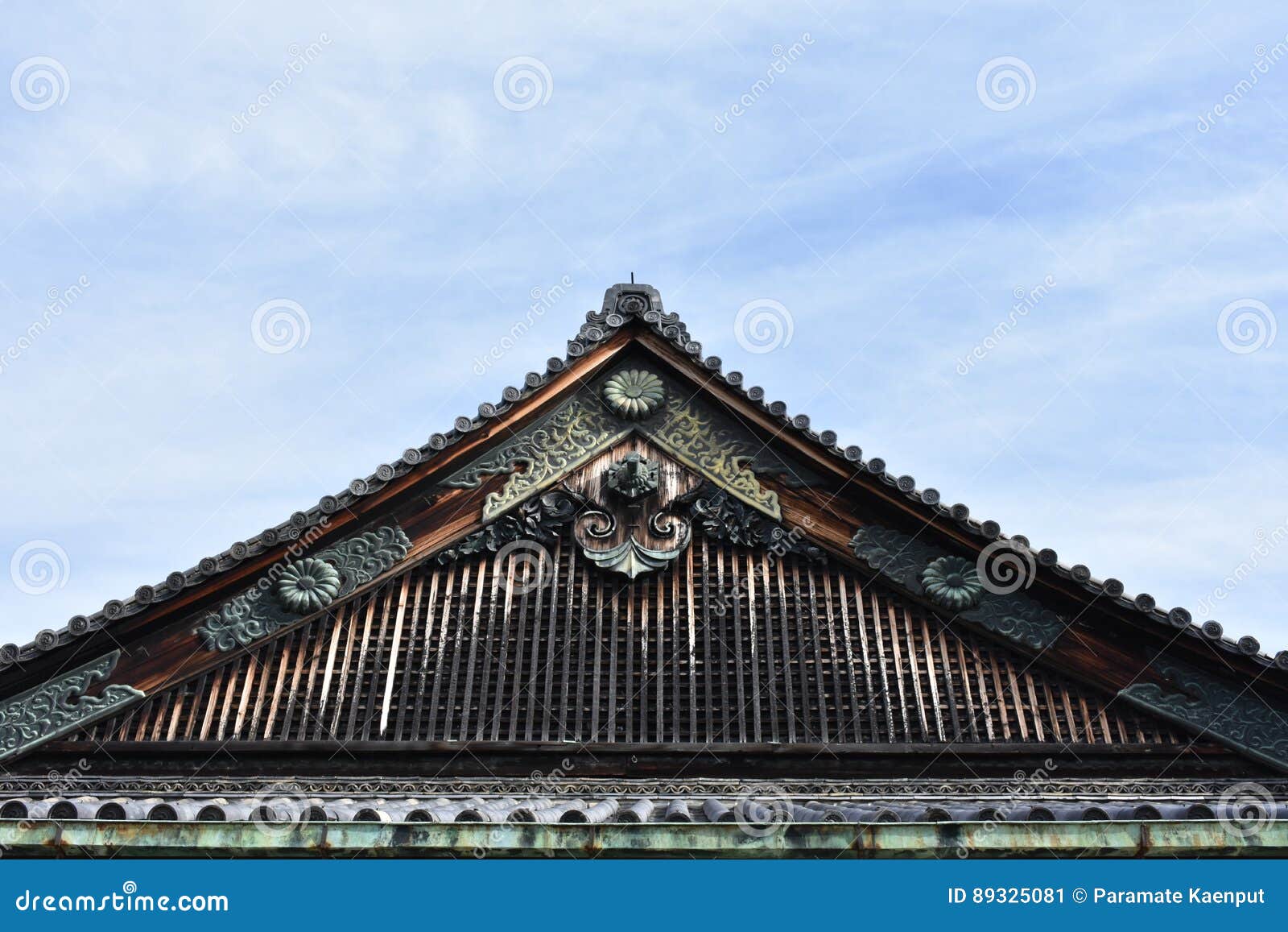 Old Japanese castle roof stock image. Image of stone - 89325081