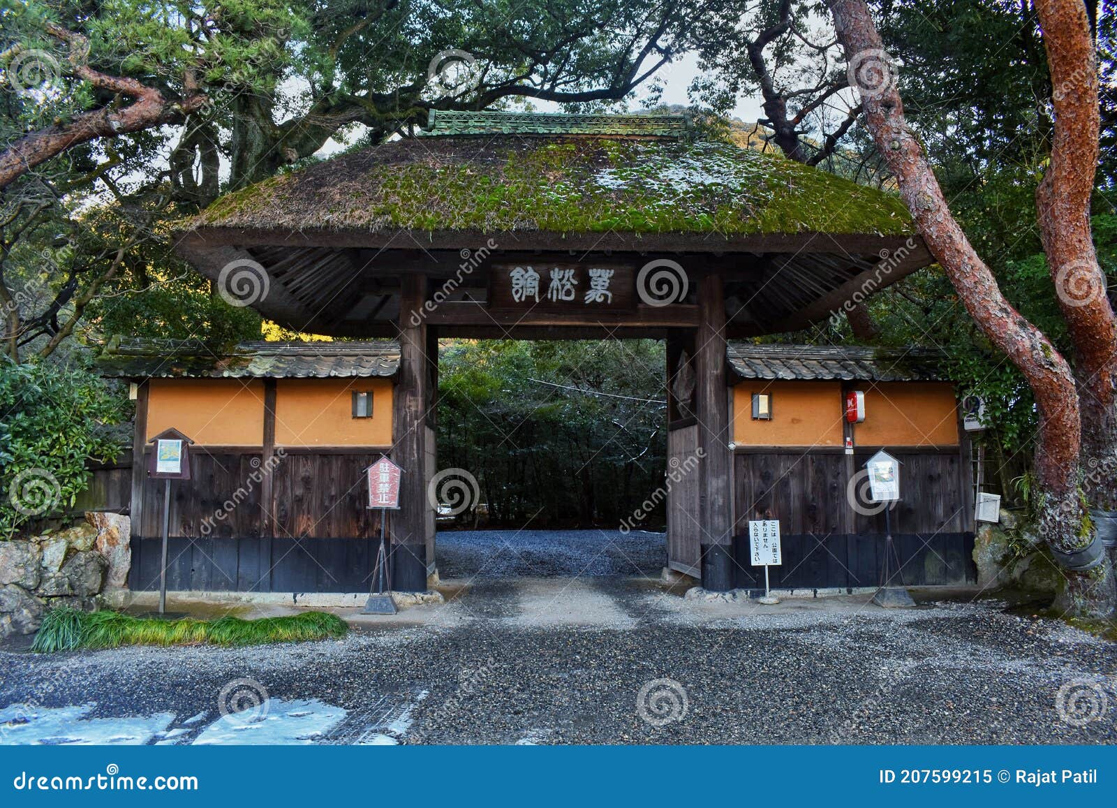 Old Japanese Gate in the Forest Stock Image - Image of branches, forest ...