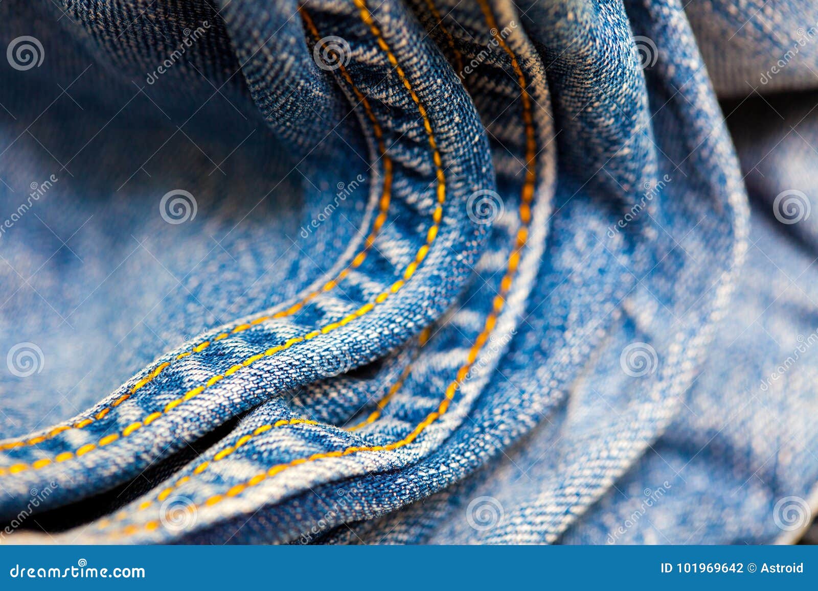 Old Jeans with Yellow Stitching Thread Stock Photo - Image of fragment ...