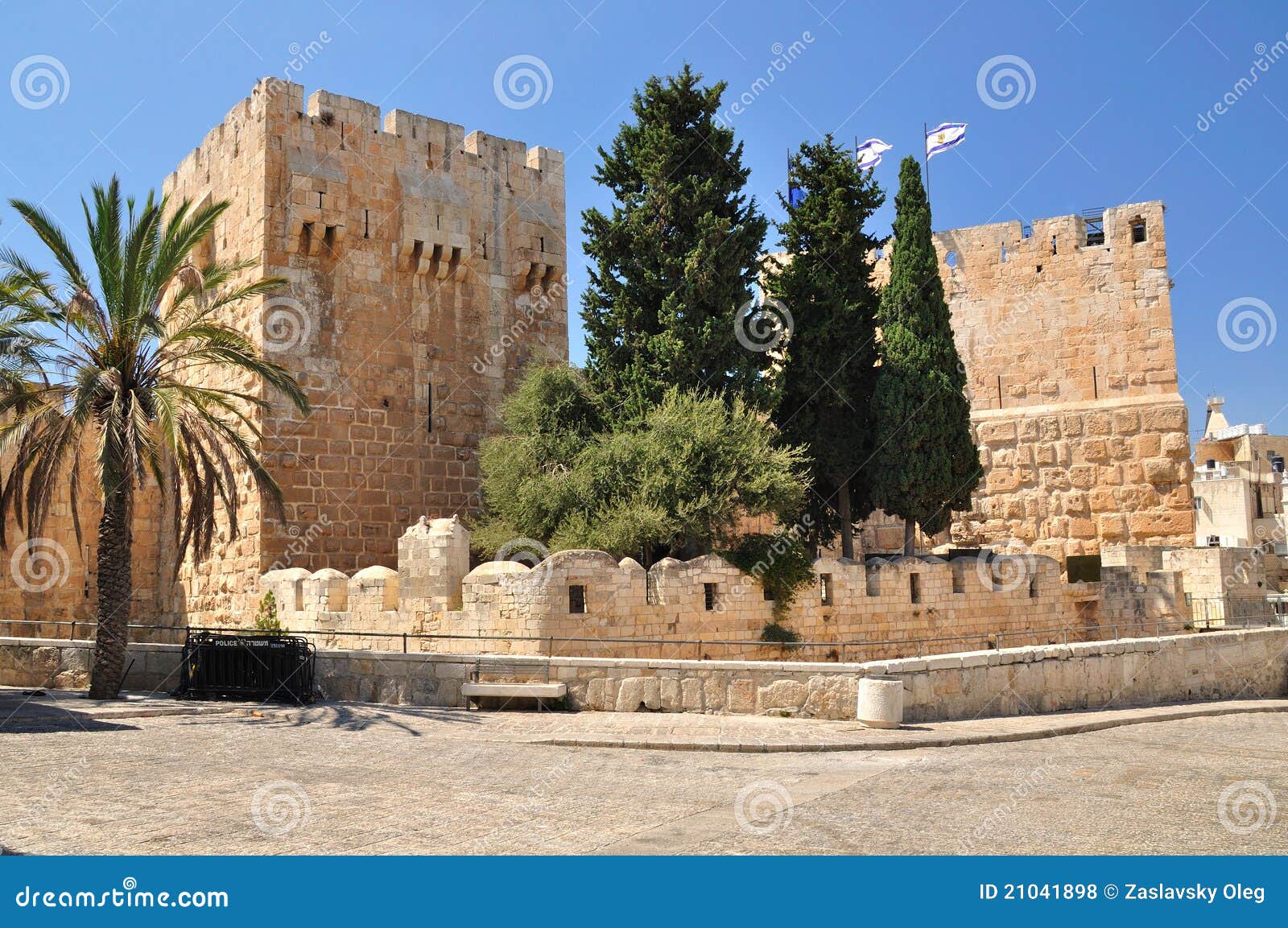 Old Jerusalem. stock photo. Image of flag, site, masonry - 21041898