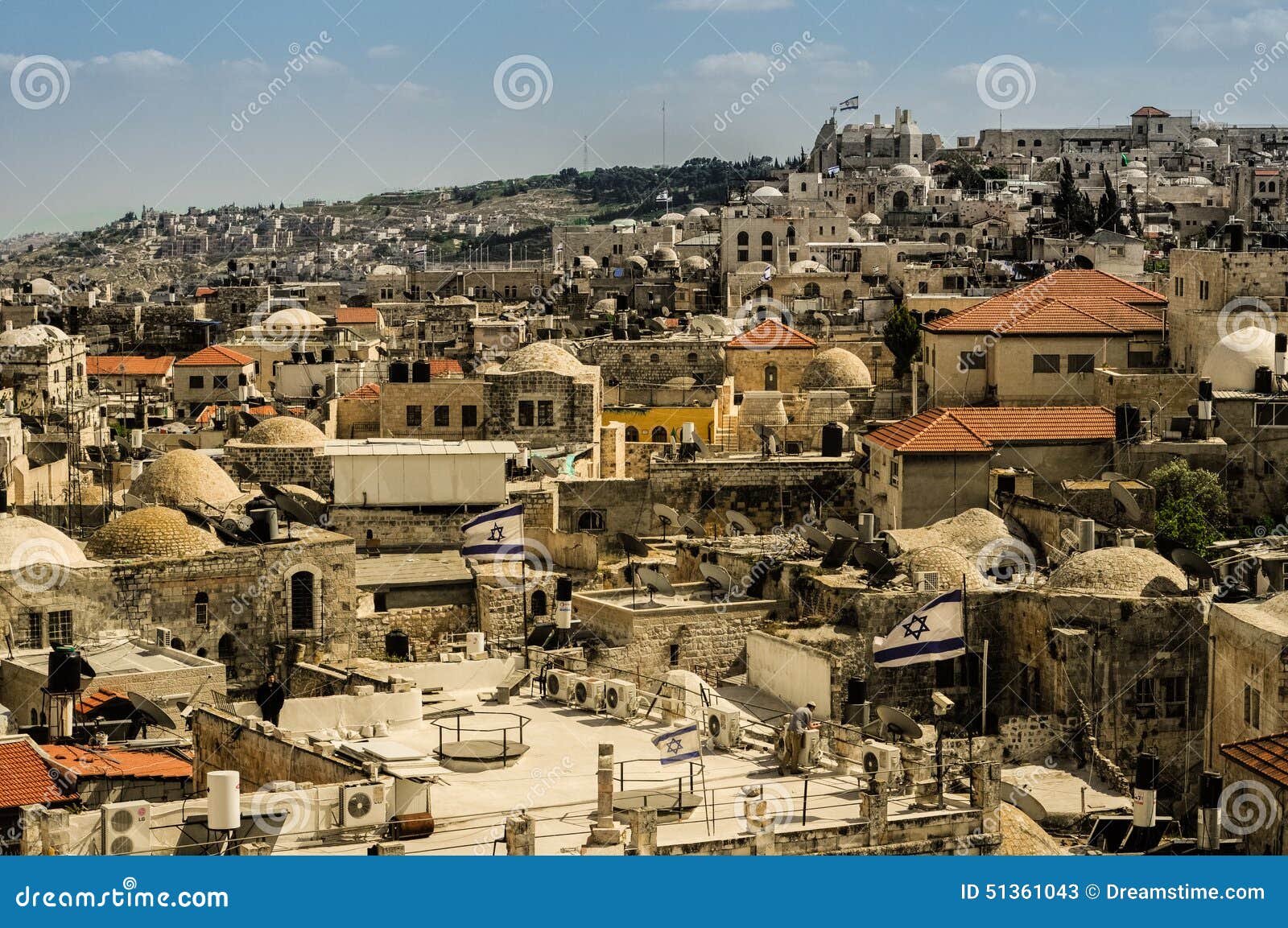 Old Jerusalem city view stock image. Image of israel - 51361043
