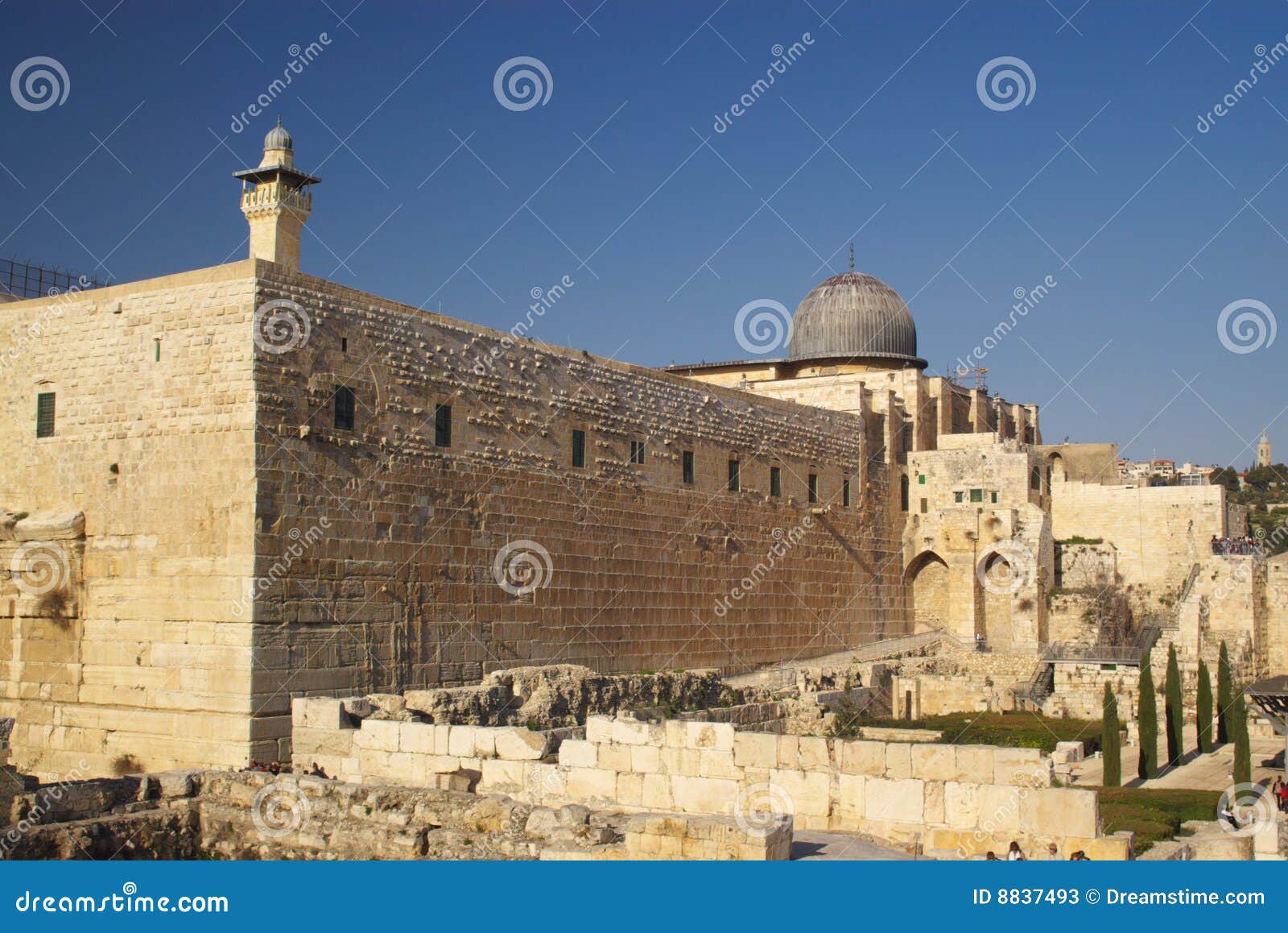 Old Jerusalem ruins stock image. Image of judaism, blue - 8837493