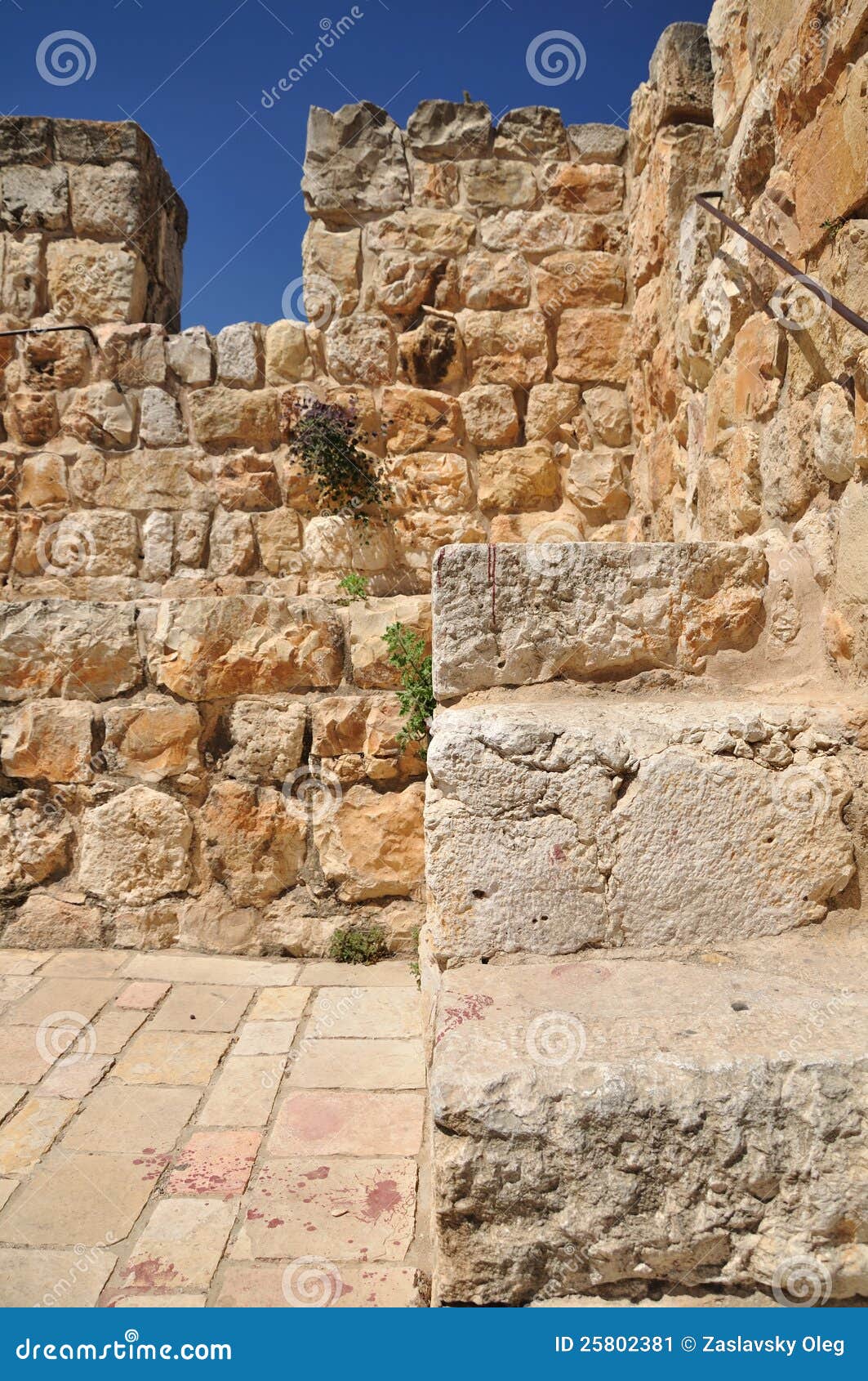 Old Jerusalem wall. stock image. Image of fortification - 25802381